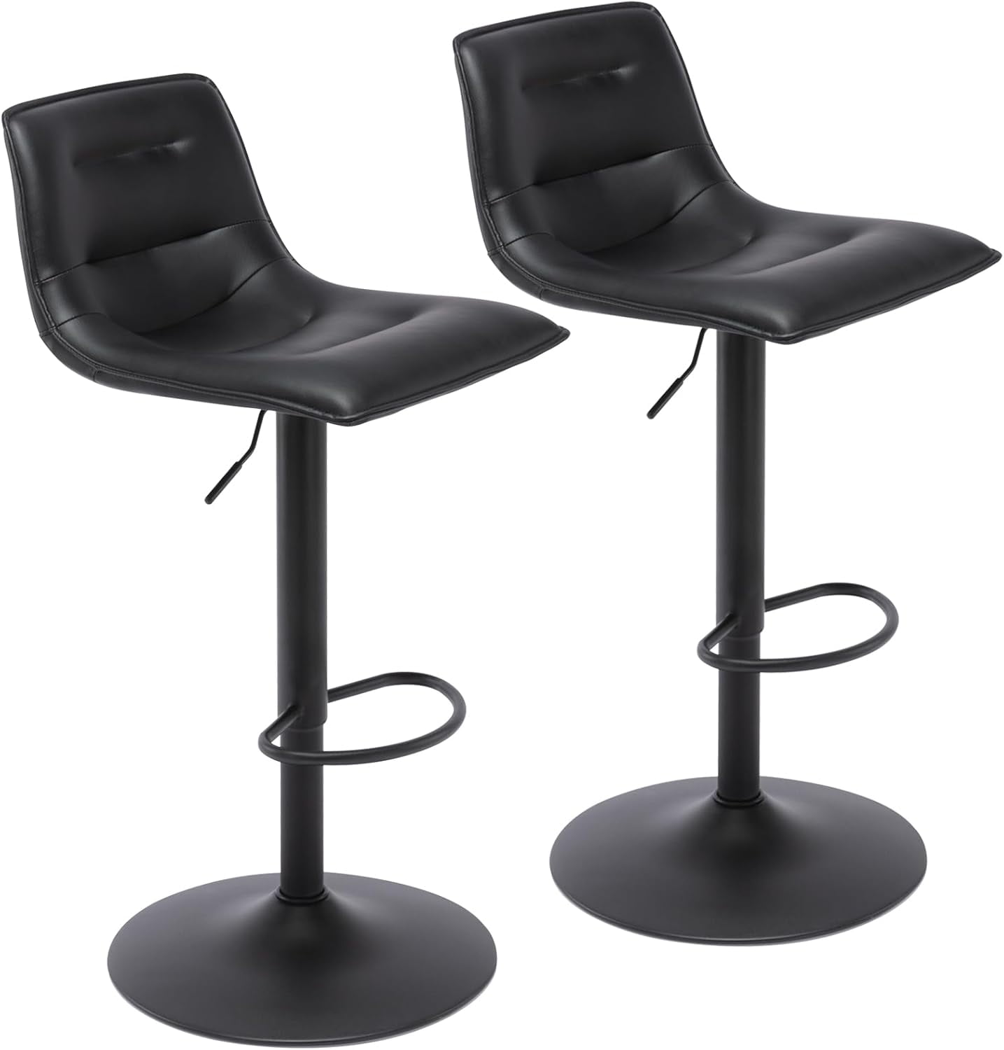 SPITEZ Adjustable Bar Stool, Modern PU Leather Swivel Counter Height ...