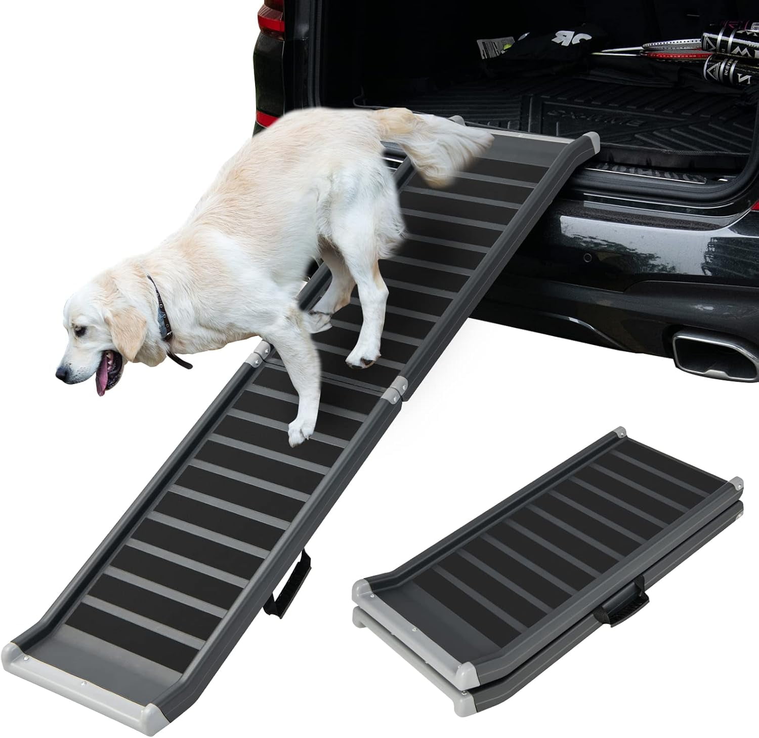 SPITEZ Folding Dog Ramp for Car, 63" L Portable Pet Ramp for Dogs, Non ...