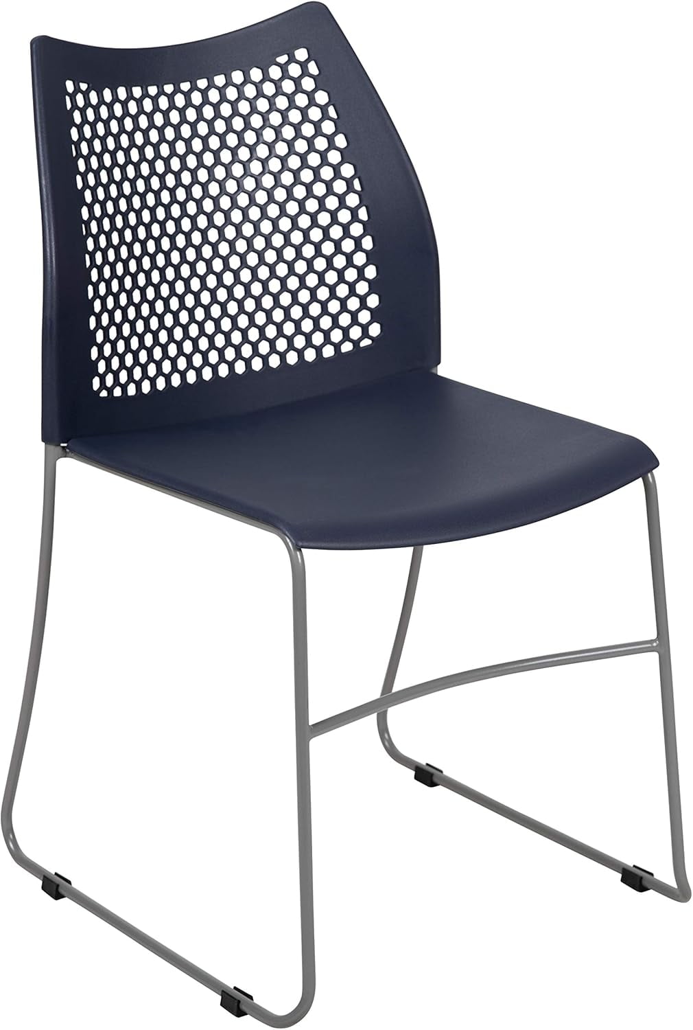 SPITEZ Home and Office Navy Sled Base Stack Chair with Air-Vent Back ...