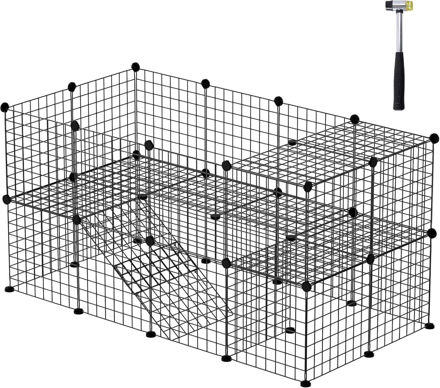SPITEZ Pet playpen, Small Animal Cage, DIY 36 Panels Metal Wire Fence ...