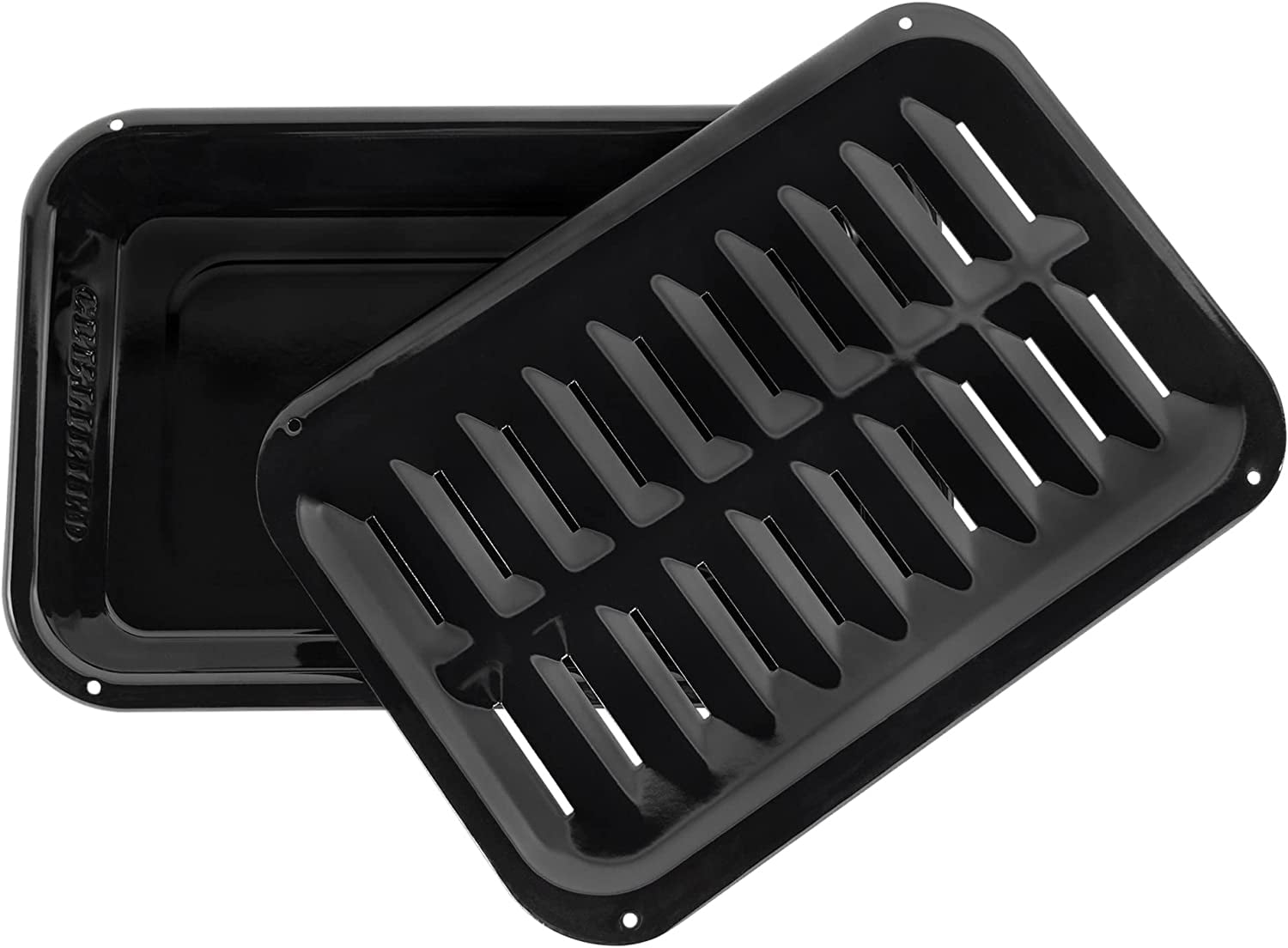 SPL50008 Small 2-Piece Broiler Pan & Grill Set Porcelain-on-Steel 13"x8 ...