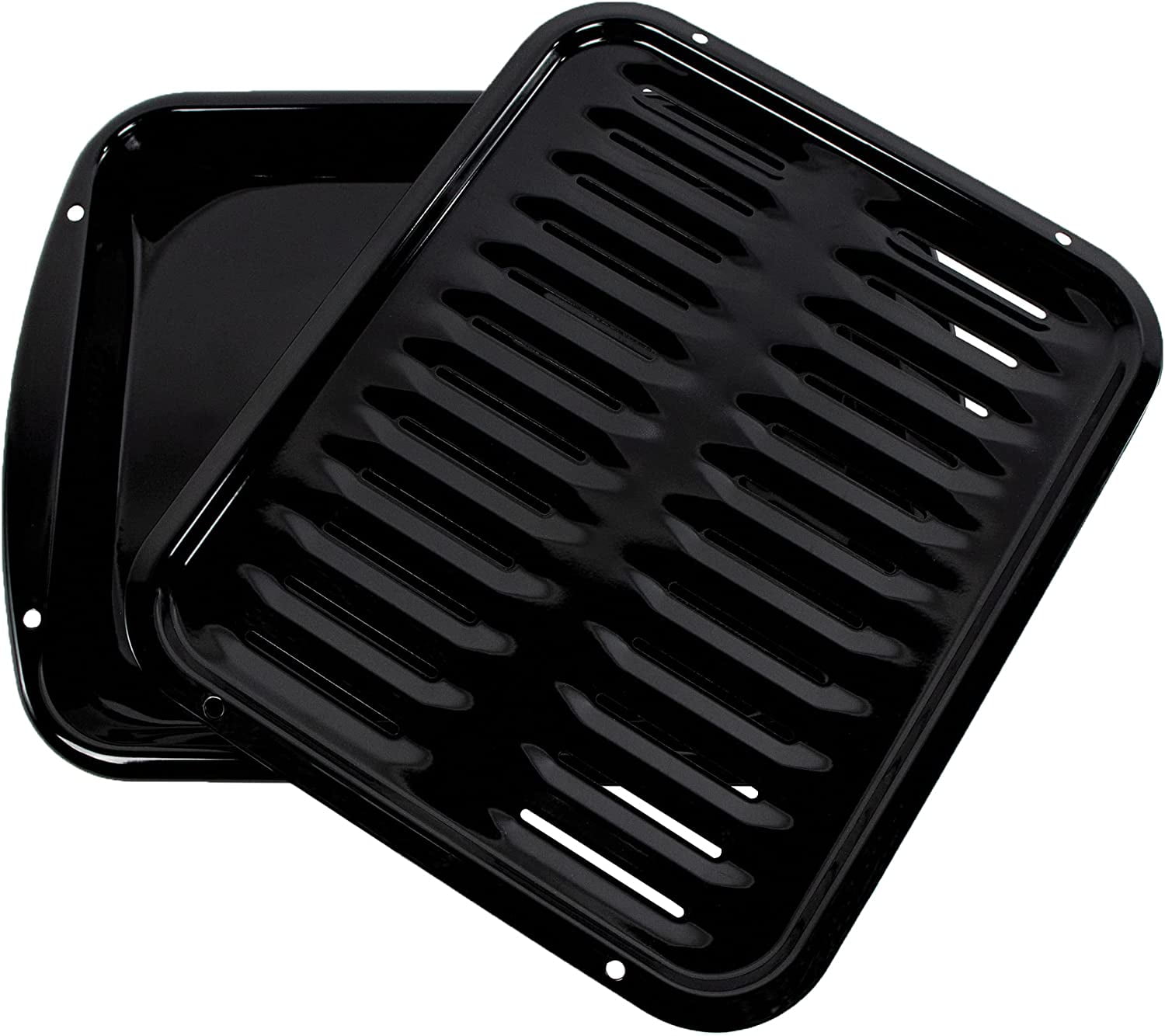 SPL50016 Large 2-Piece Broiler Pan & Grill Set Porcelain-on-Steel 16-1/ ...