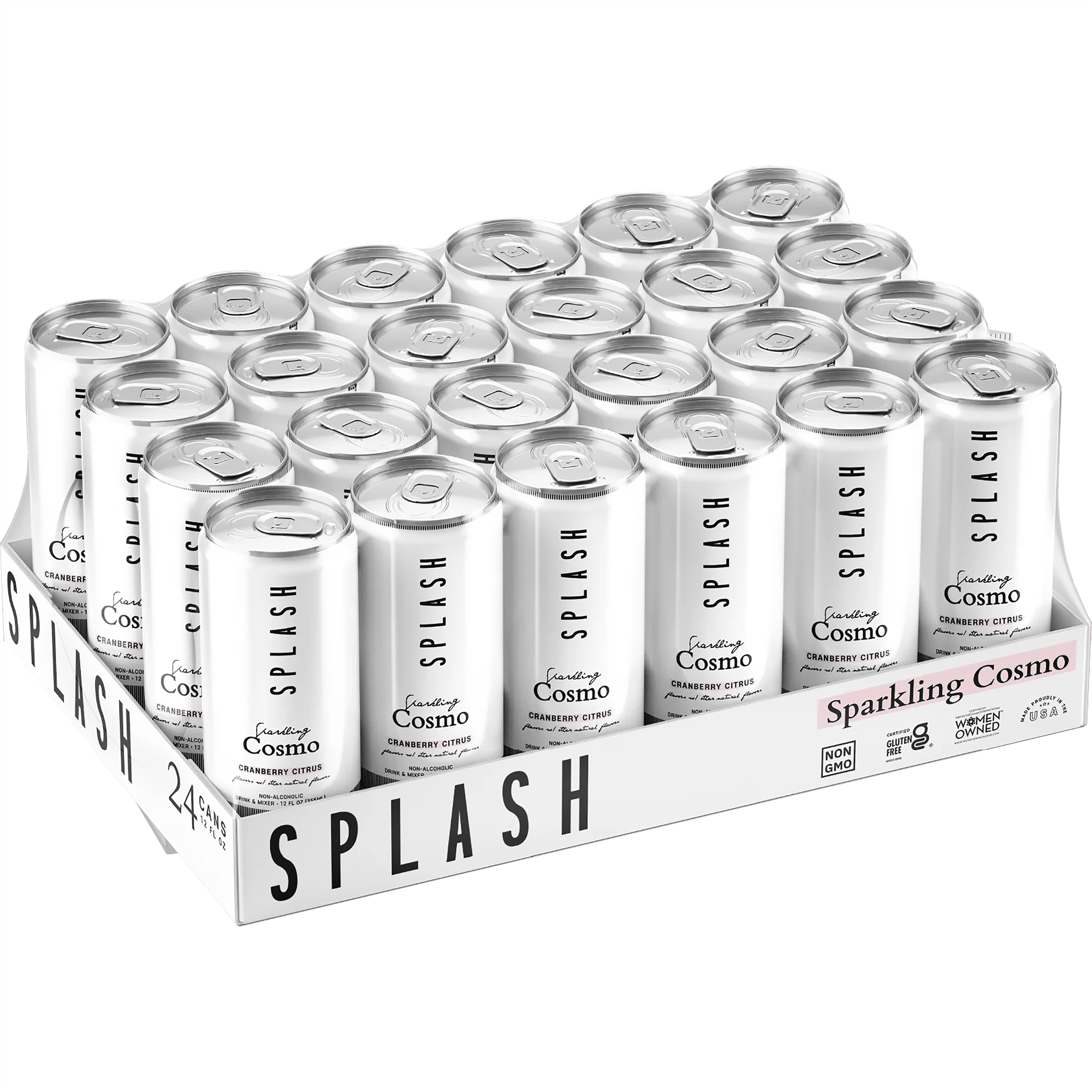 SPLASH Sparkling Cosmo Cocktail Mixer, 12 Fl Oz, 24 Cans (Non-Alcoholic ...