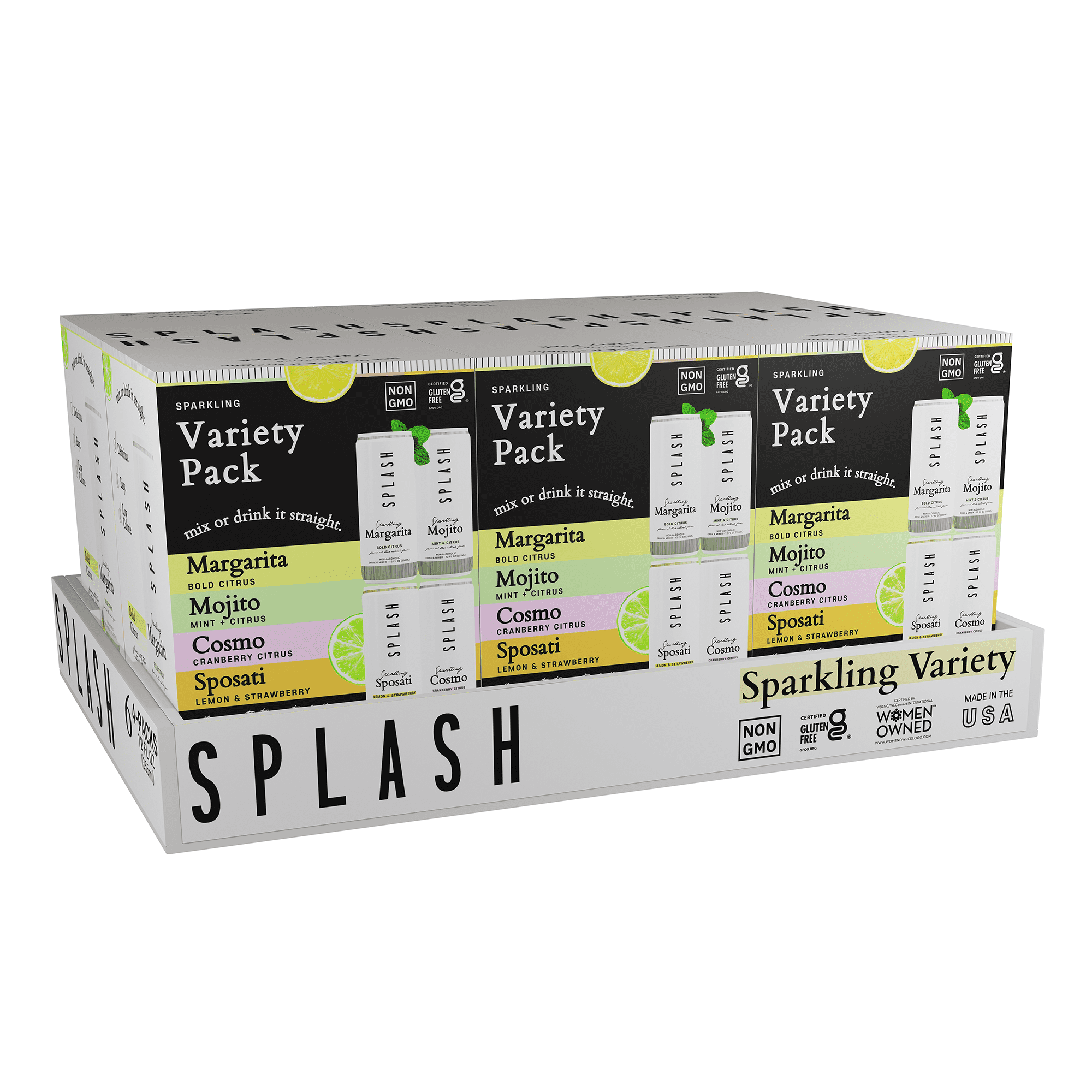 SPLASH Variety Pack Cocktail Mixers - Margarita, Mojito, Cosmo, Sposati ...