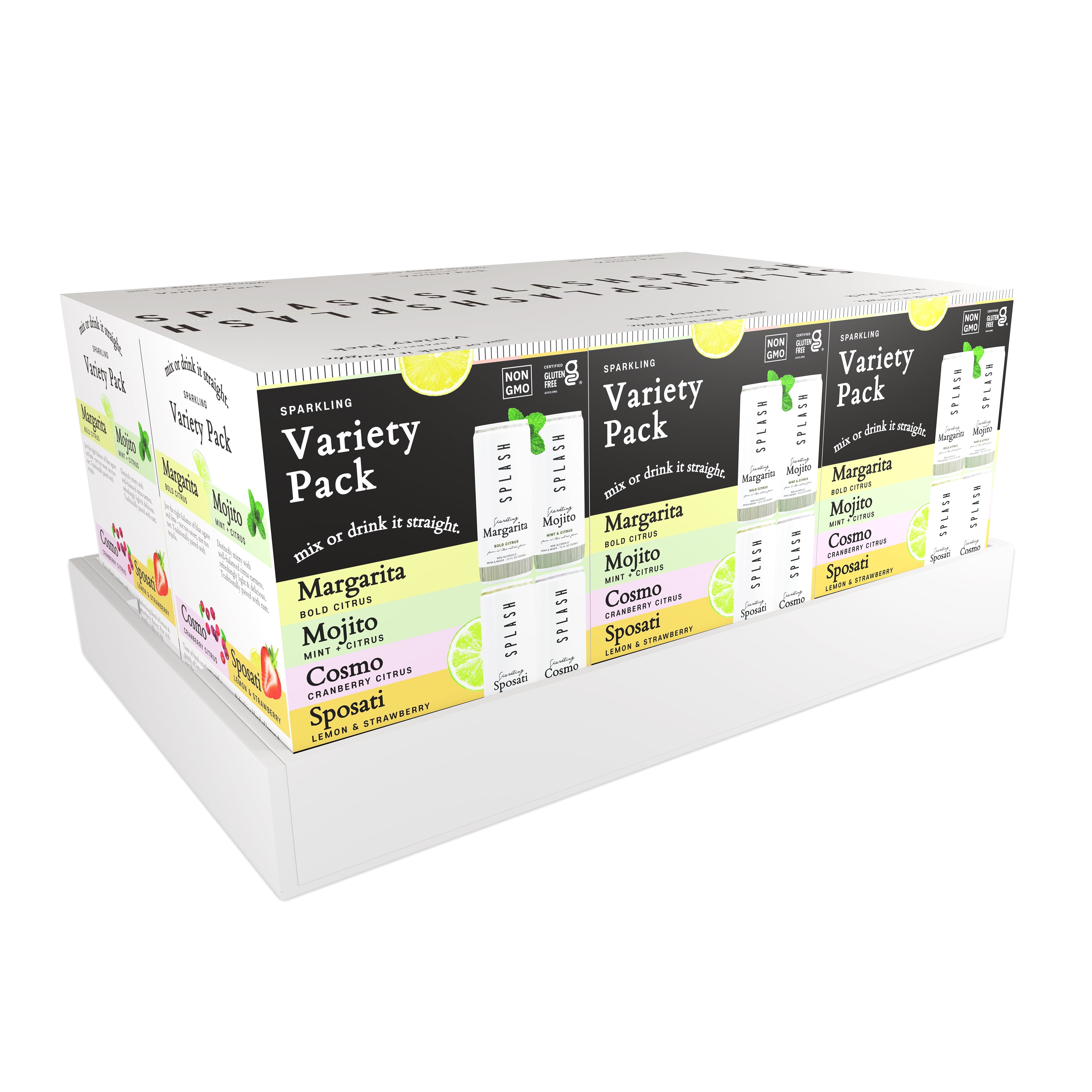 SPLASH Variety Pack Cocktail Mixers - Margarita, Mojito, Cosmo, Sposati ...