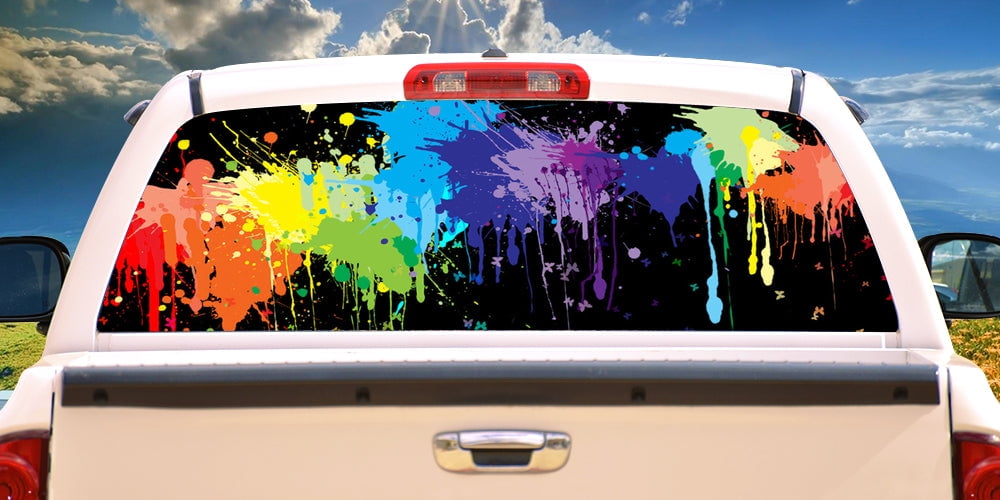 SPLAT Rear Window Graphic back truck decal suv view thru vinyl ...