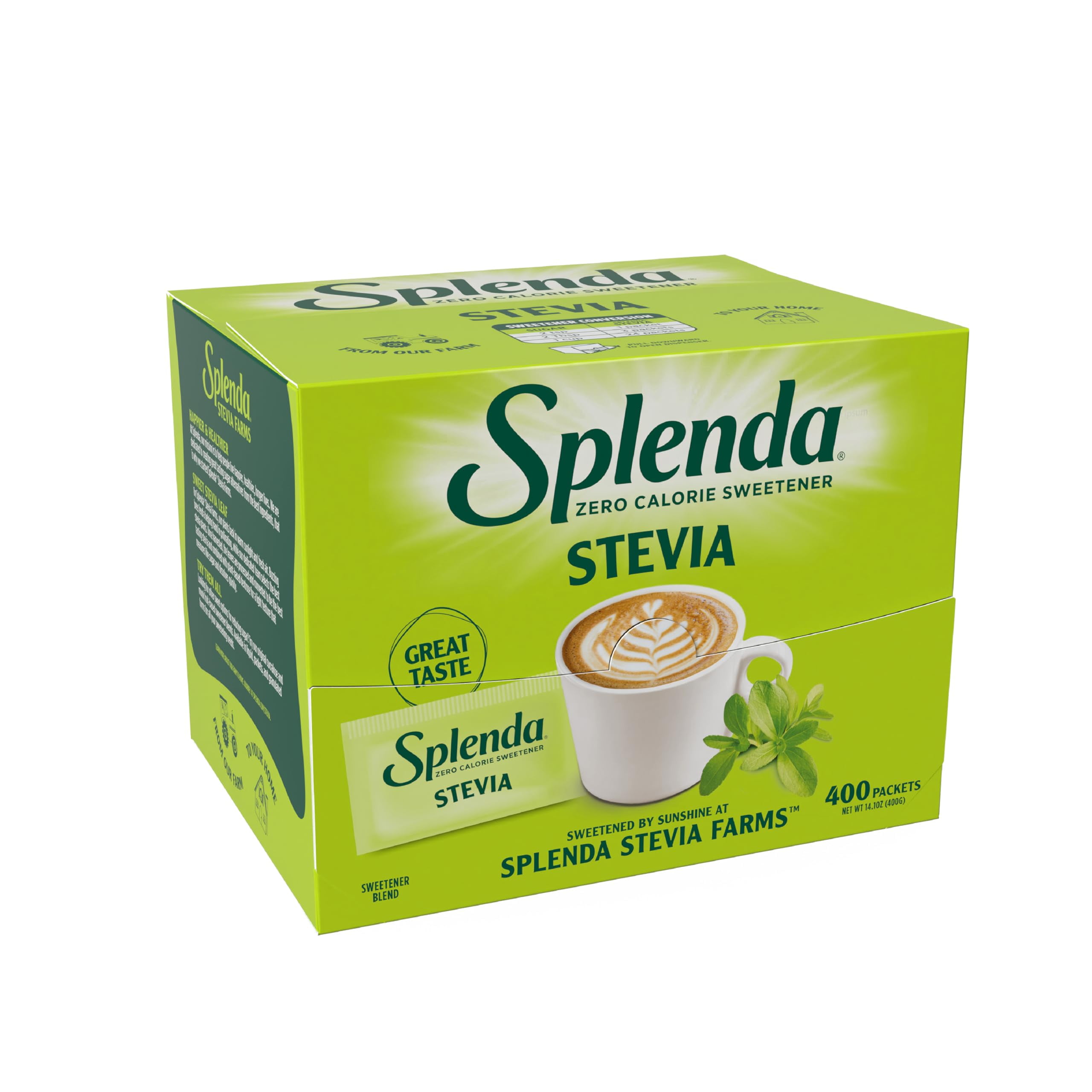 SPLENDA Stevia Zero Calorie DEF29 Sweetener, Sugar Substitute Packets ...