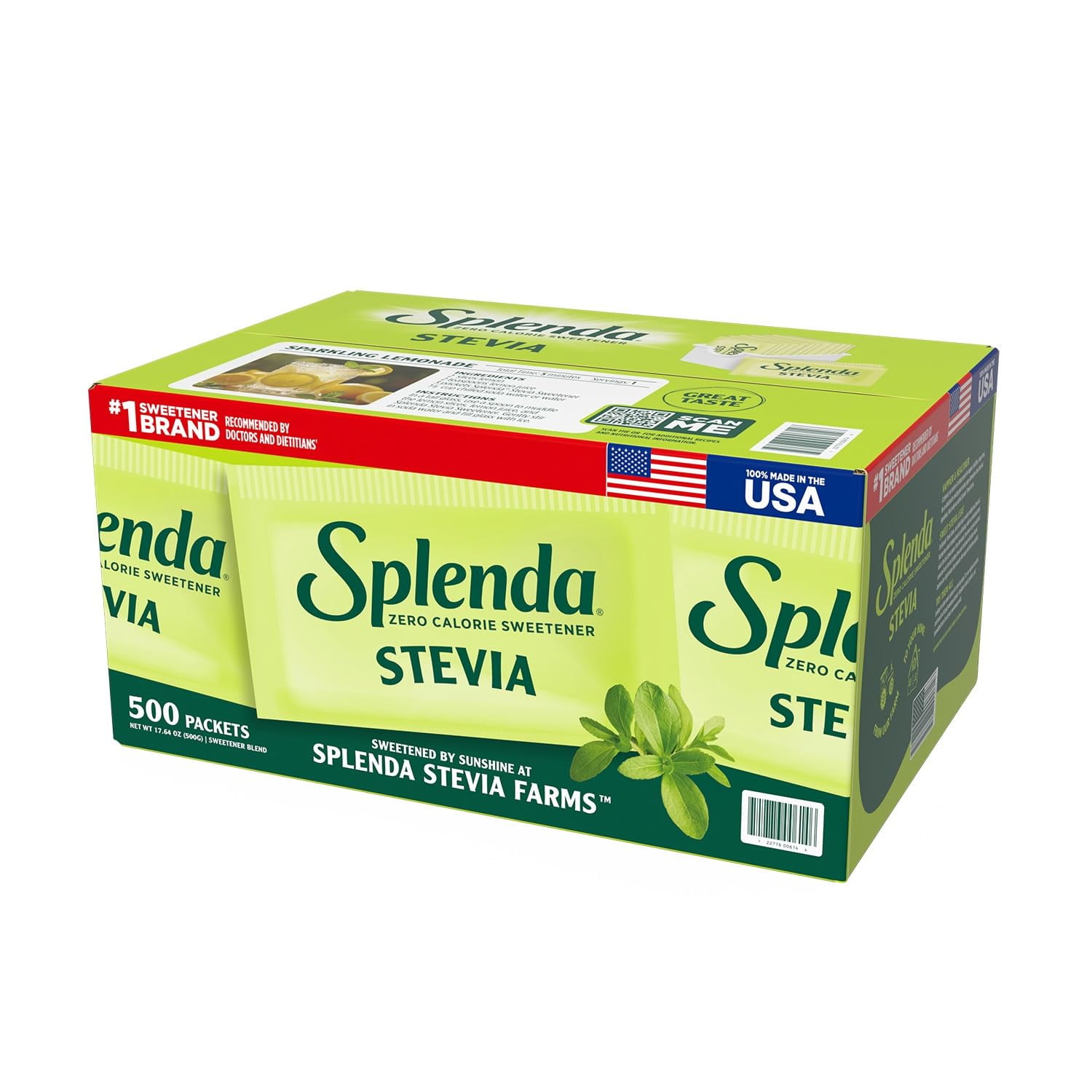SPLENDA Stevia Zero Calorie GGA1 Sweetener, Plant Based Sugar ...