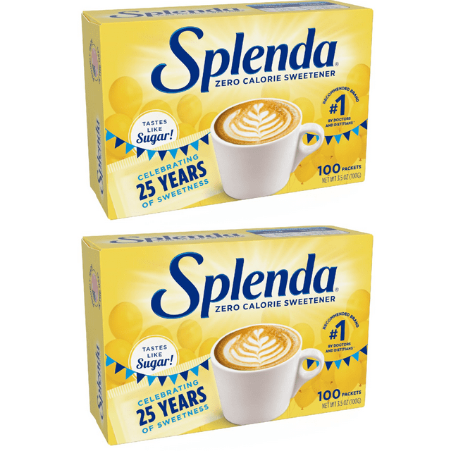 SPLENDA Zero Calorie Sweetener, 100 Count Packets (2 Boxes) 200 Total ...