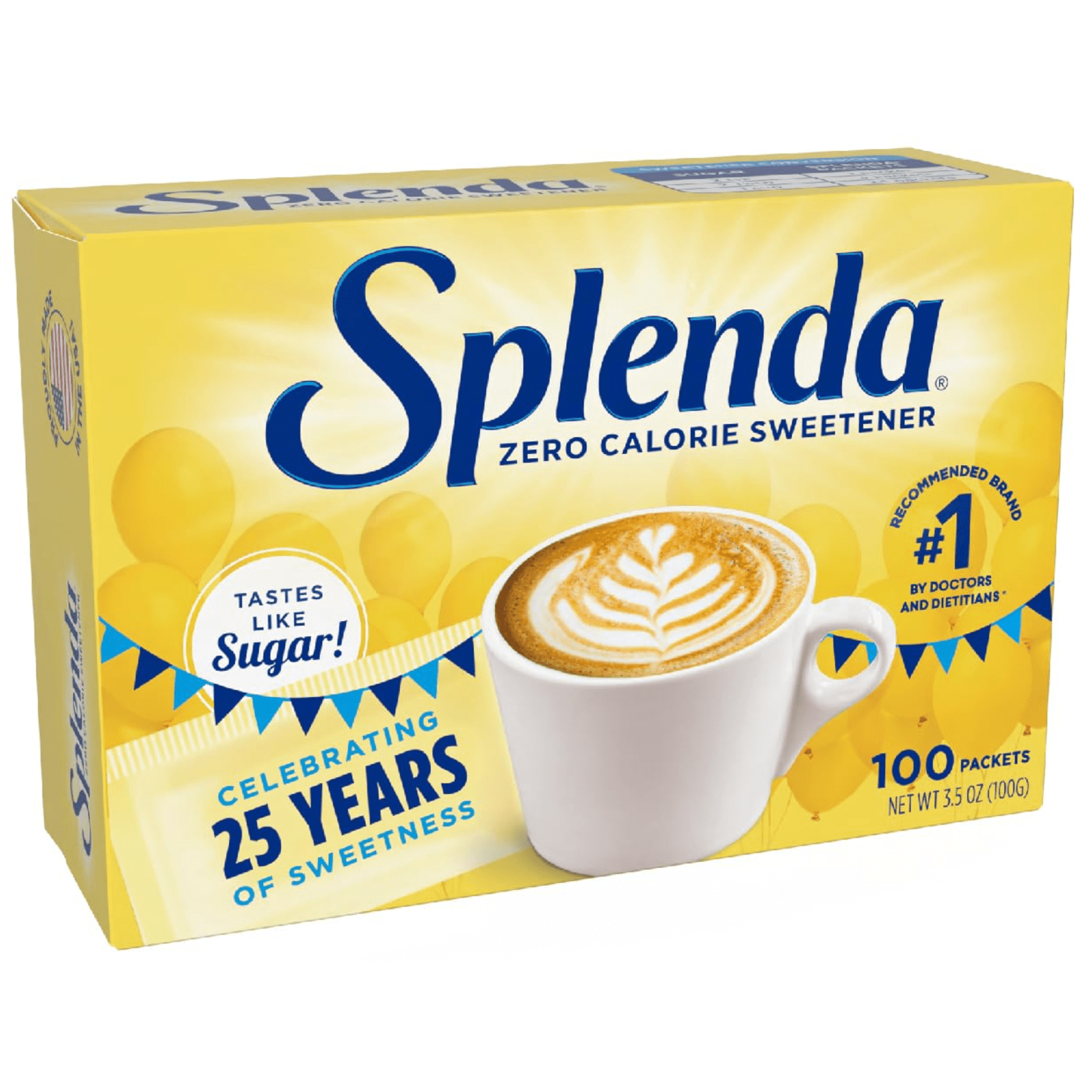 SPLENDA Zero Calorie Sweetener, 100 Count Packets (Box Of 1) - Walmart.com