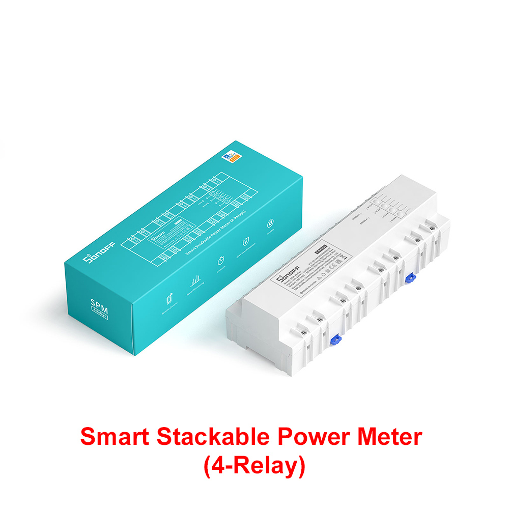 SPM Smart Stackable Power Meter RS-485 20A/Gang 4-Relay Overload ...