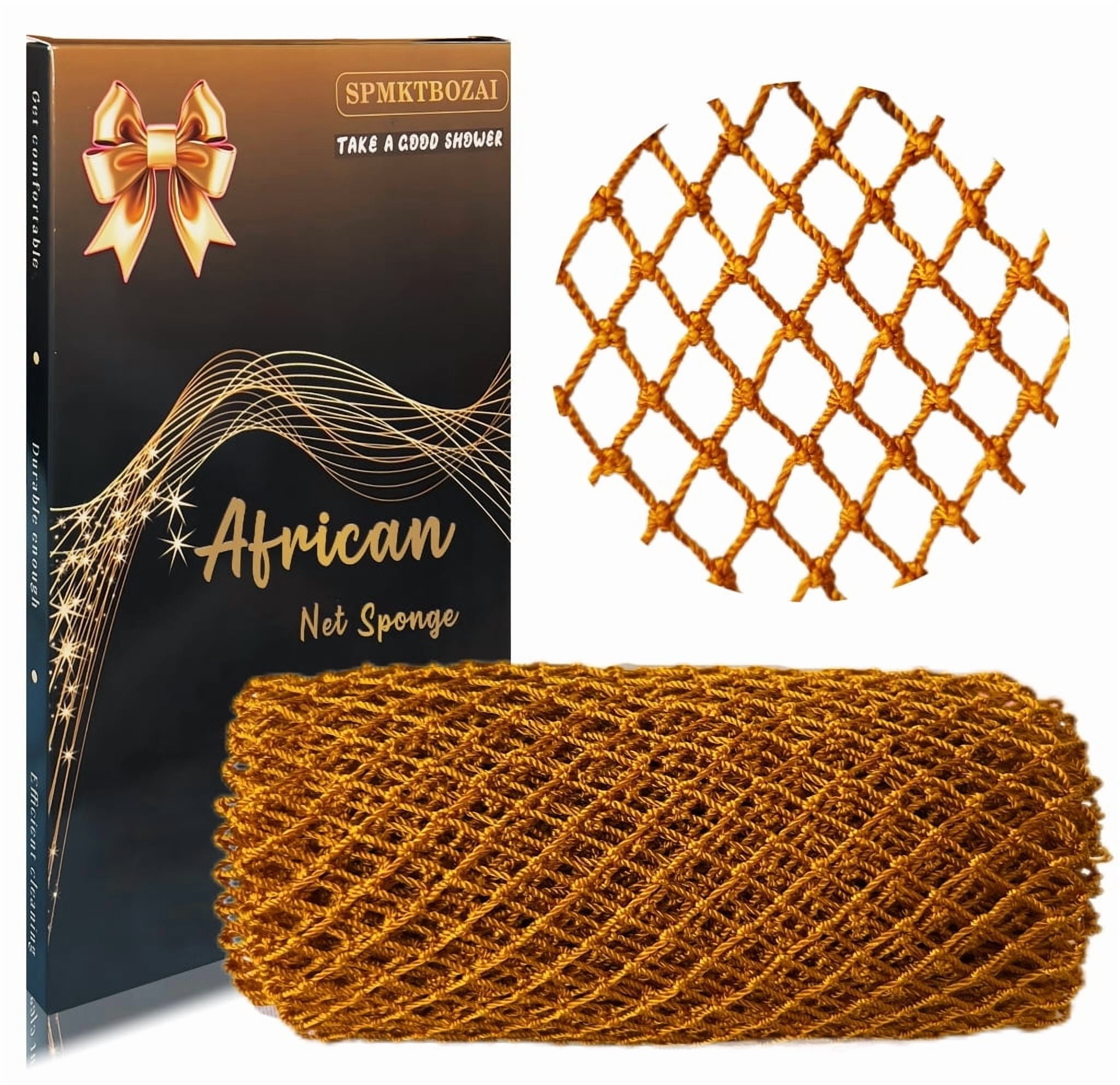 SPMKTBOZAI African Net Sponge, Bath Exfoliating Net, Back Scrubber ...