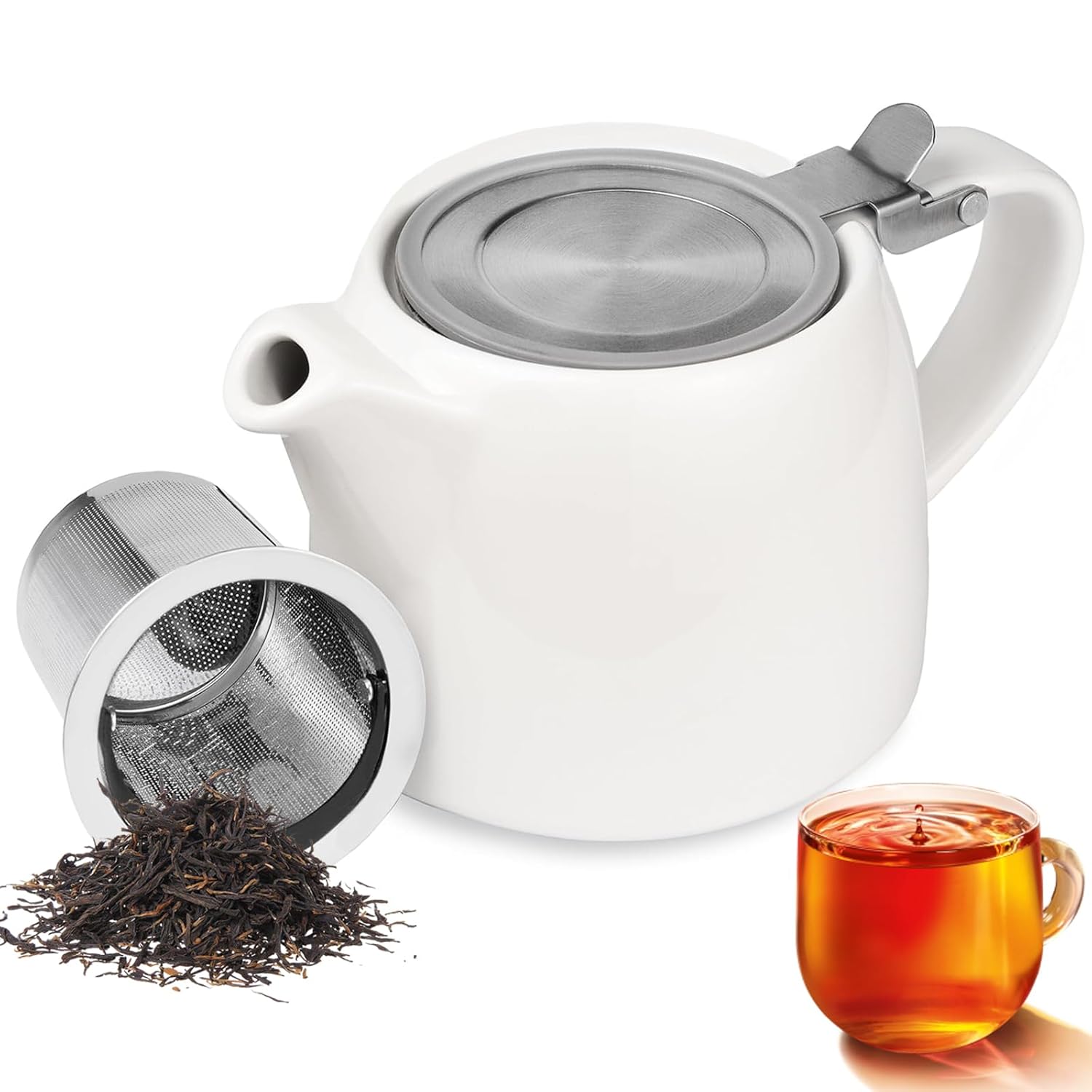SPNOR Tea Pot Ceramic Loose Leaf Teapot 500ml Water Pot Infuser ...
