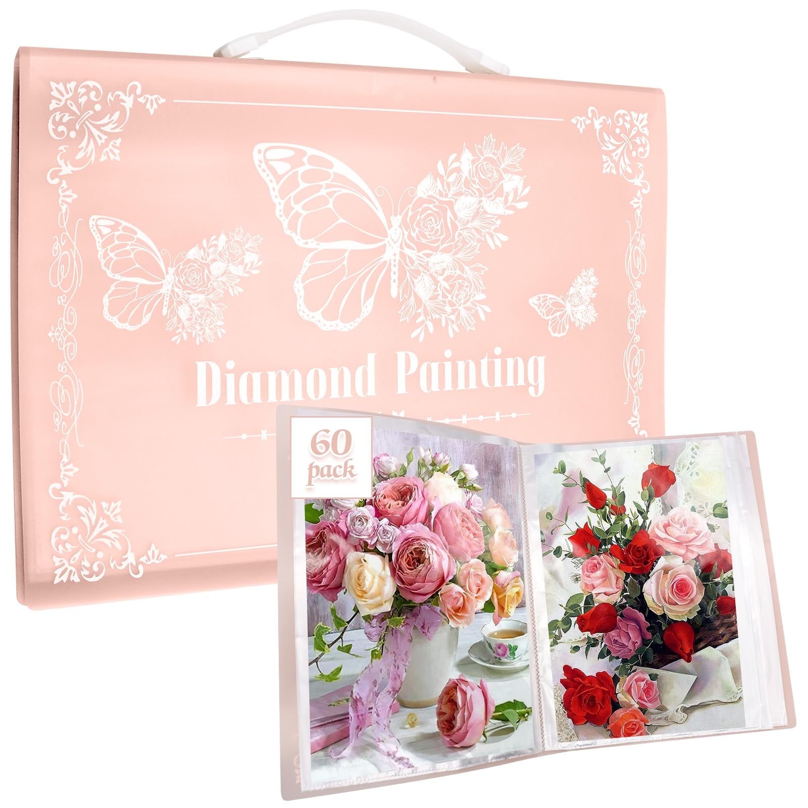 SPOKKI 60-Page Diamond Art Portfolio Folder, A3 Size, Pink, Durable ...