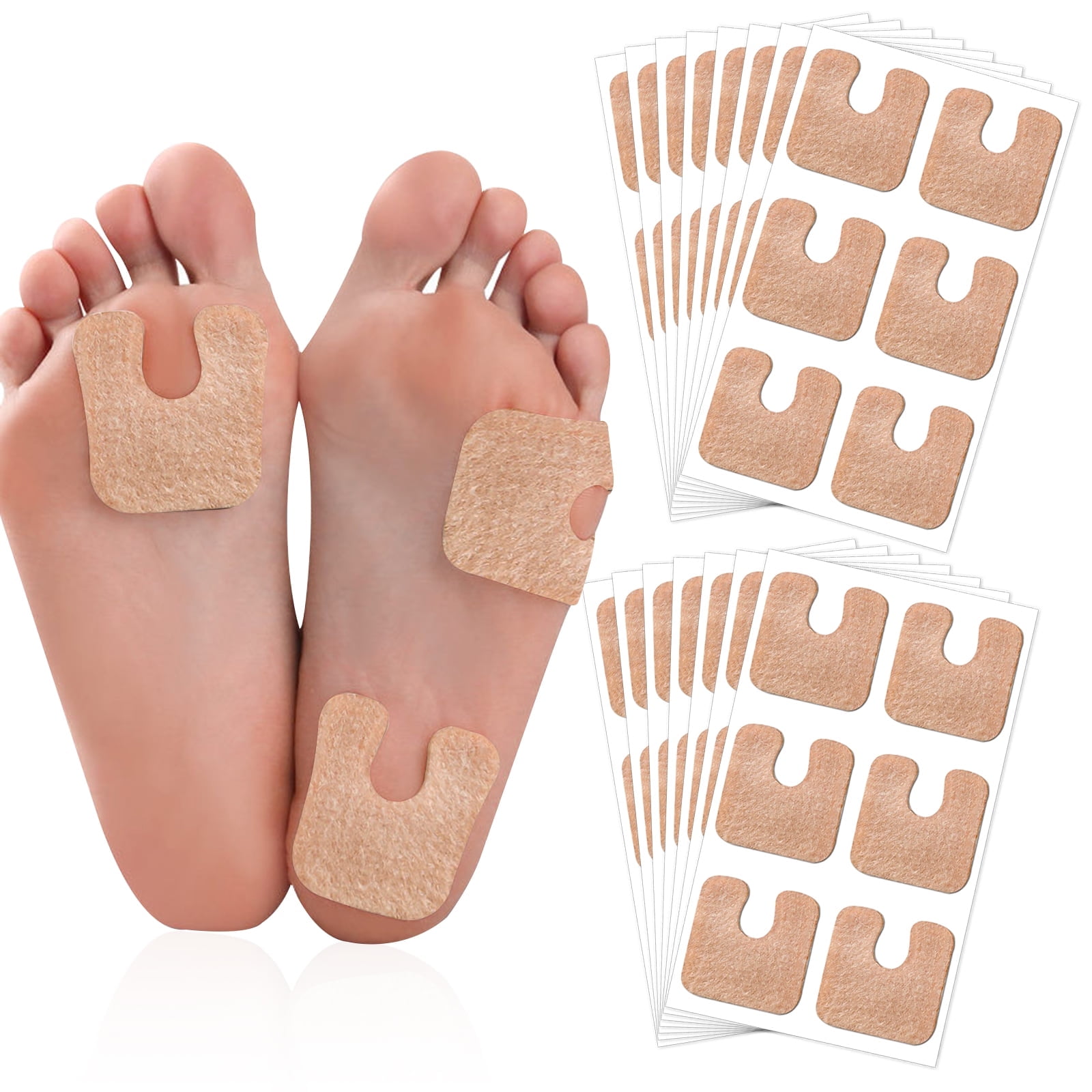 SPOKKI 78 Pcs U-Shaped Corn Pads for Feet, Callus Remover for Rubbing ...