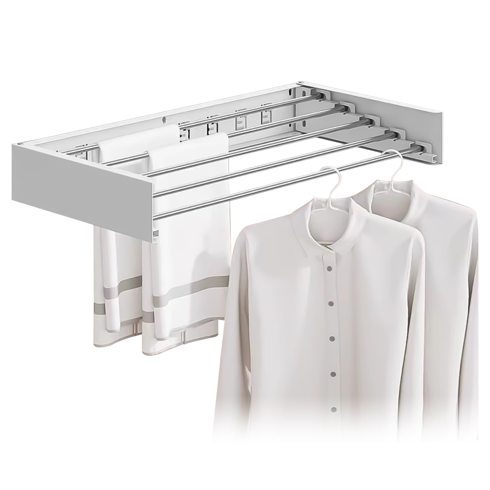 SPOKKI Laundry Drying Rack Collapsible, Upgrade Heavy Wall Mounted ...