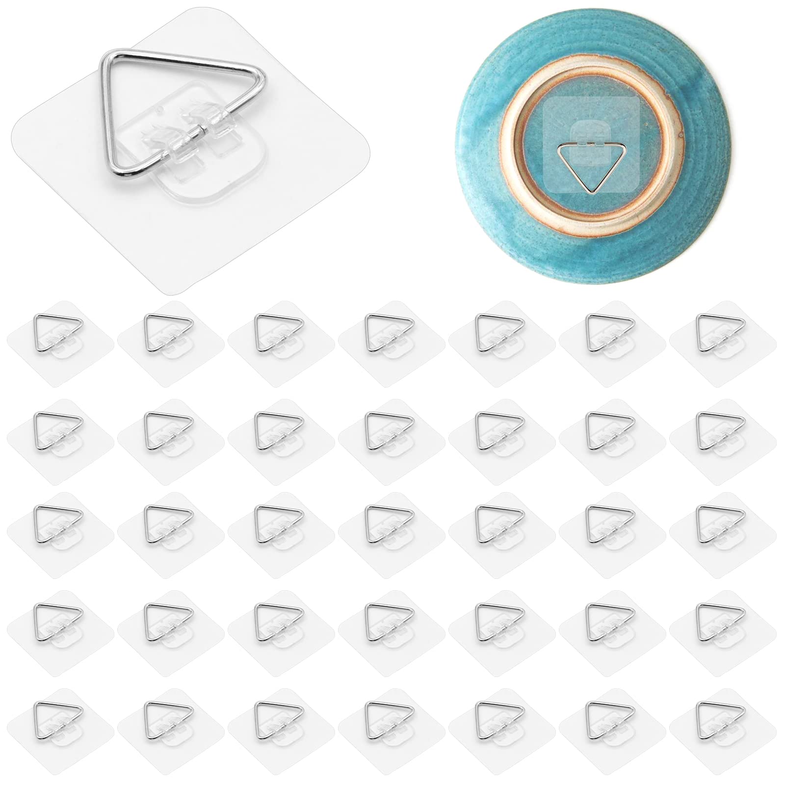 EEEkit 12pcs Plate Hangers with 12pack Wall Hooks, Stainless Steel ...