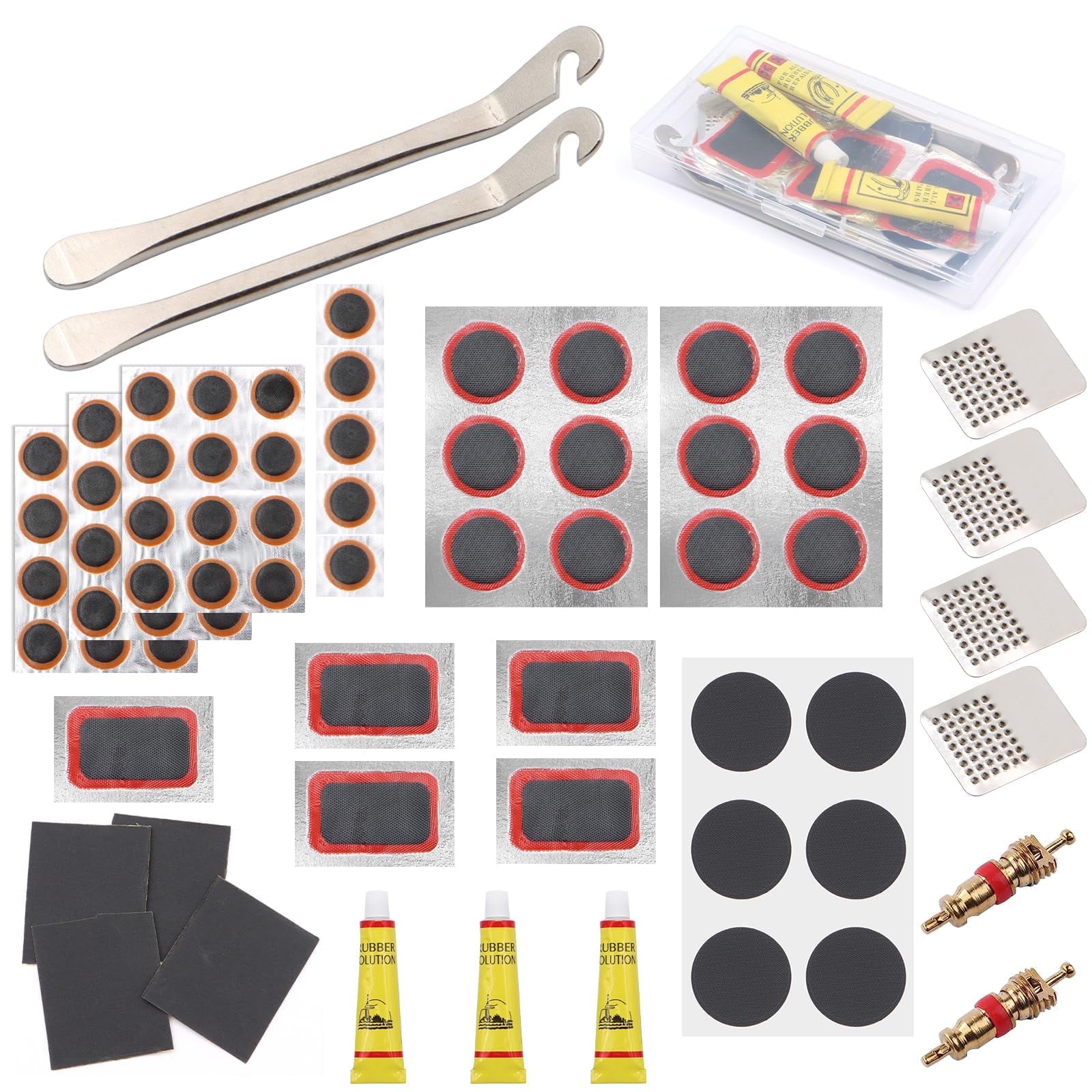 SPOKKI Rubber Solution Bicycle Inner Tube Repair Kit (79 Pieces ...