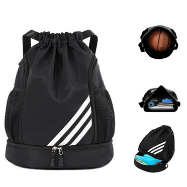 WANDF Waterproof Drawstring Gym Bag with Shoe Compartment, Large for ...