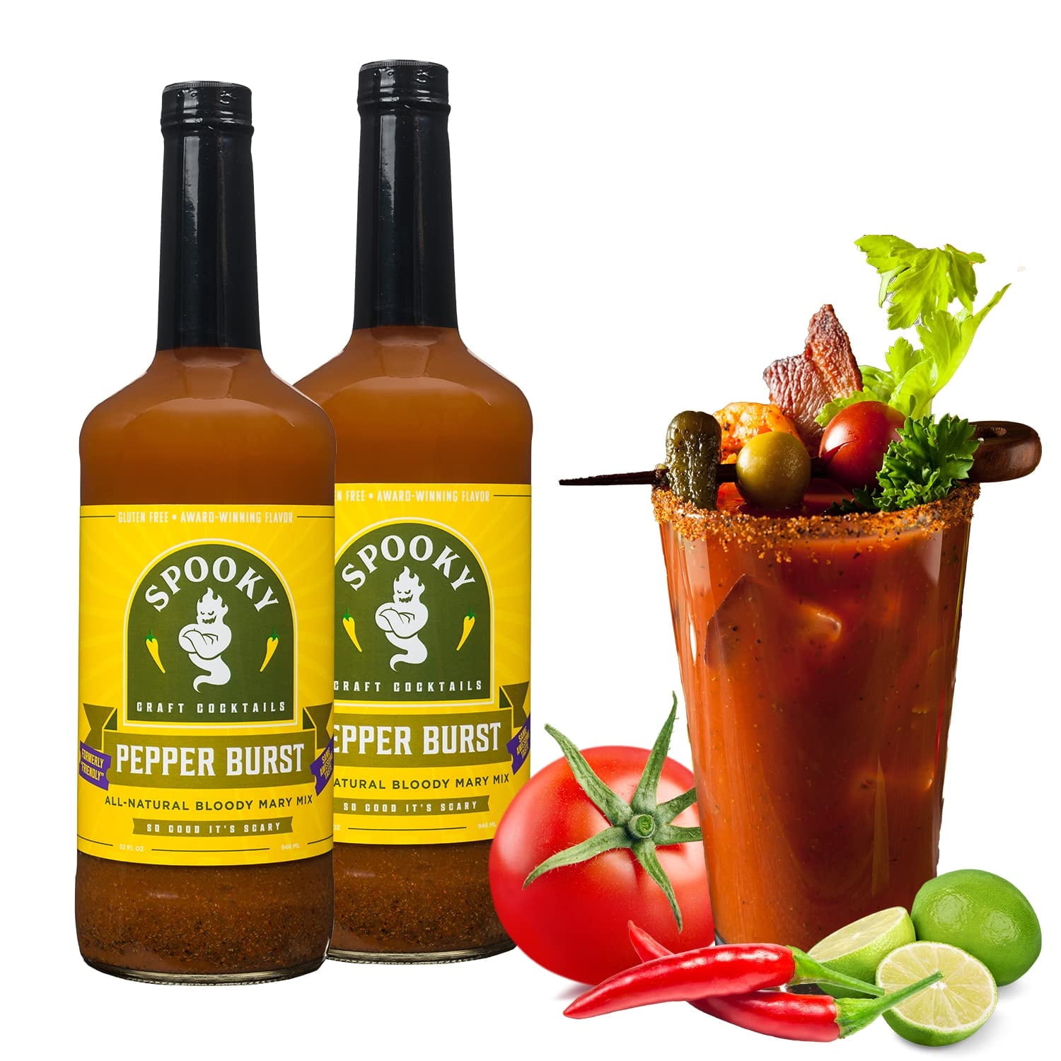 SPOOKY Pepper Burst Blooy Mary Mix - All Natural - Gluten Free - Low ...
