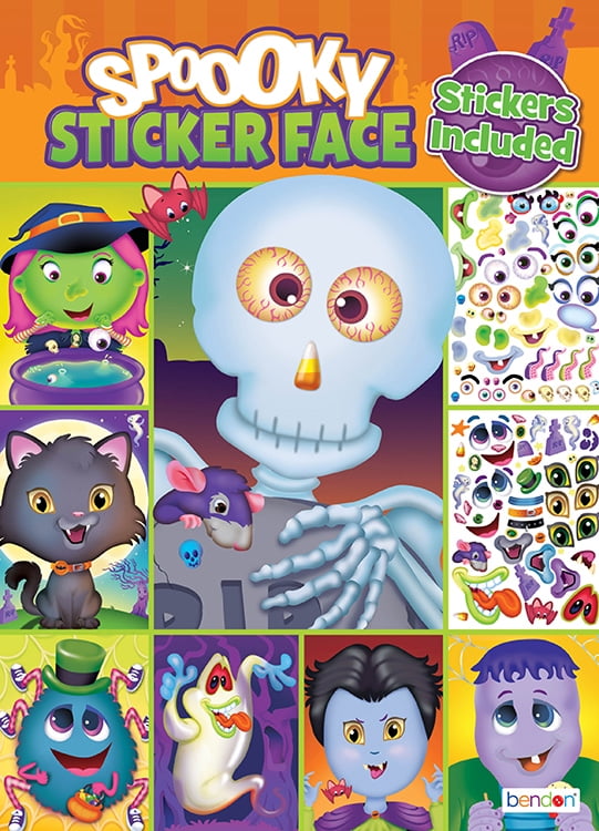 Spooky Create-a-Face Sticker Activity Book - 16 Pages and Stickers ...