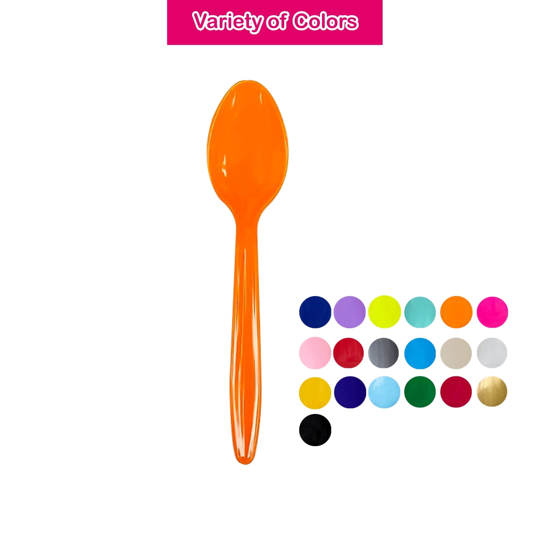 Olego Plastic Disposable Spoons, Orange, 24 Count - Walmart.com