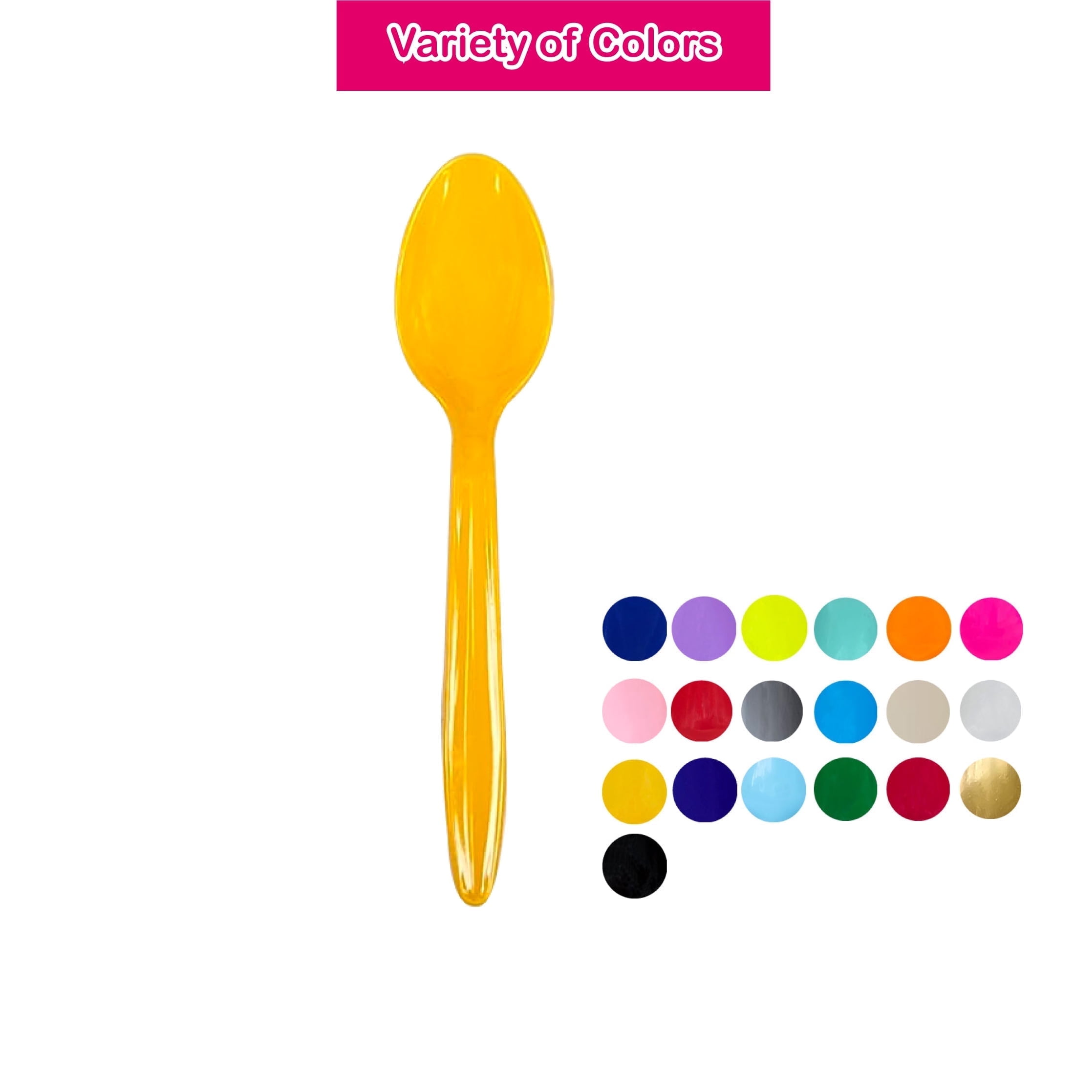 Olego Plastic Disposable Spoons, Yellow, 24 Count - Walmart.com