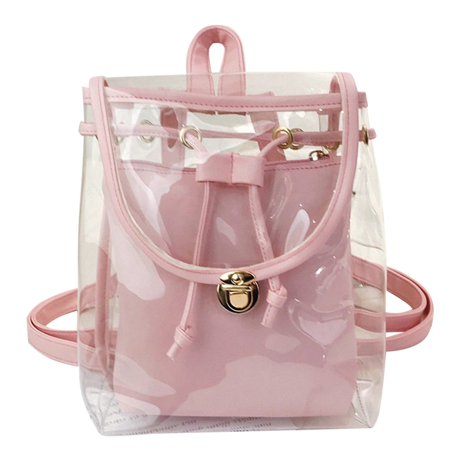 SPOORYOO Transparent Backpack/Handbag,Transparent Multipurpose Travel ...