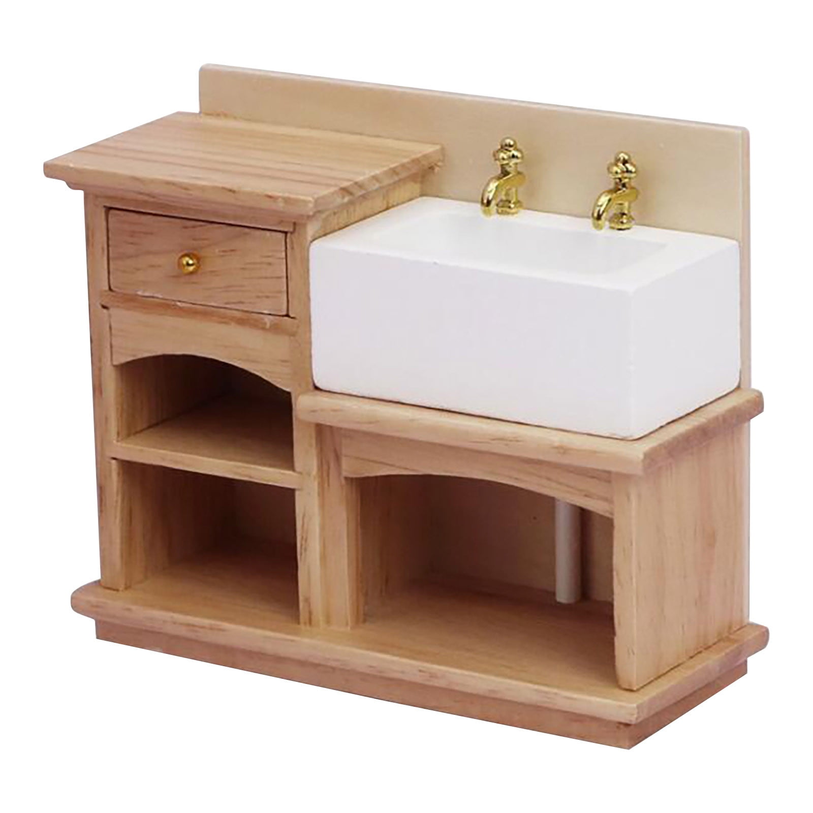 SPOORYYO 1:12 Scale Dollhouse Furniture Accessory - Wooden Simulation ...