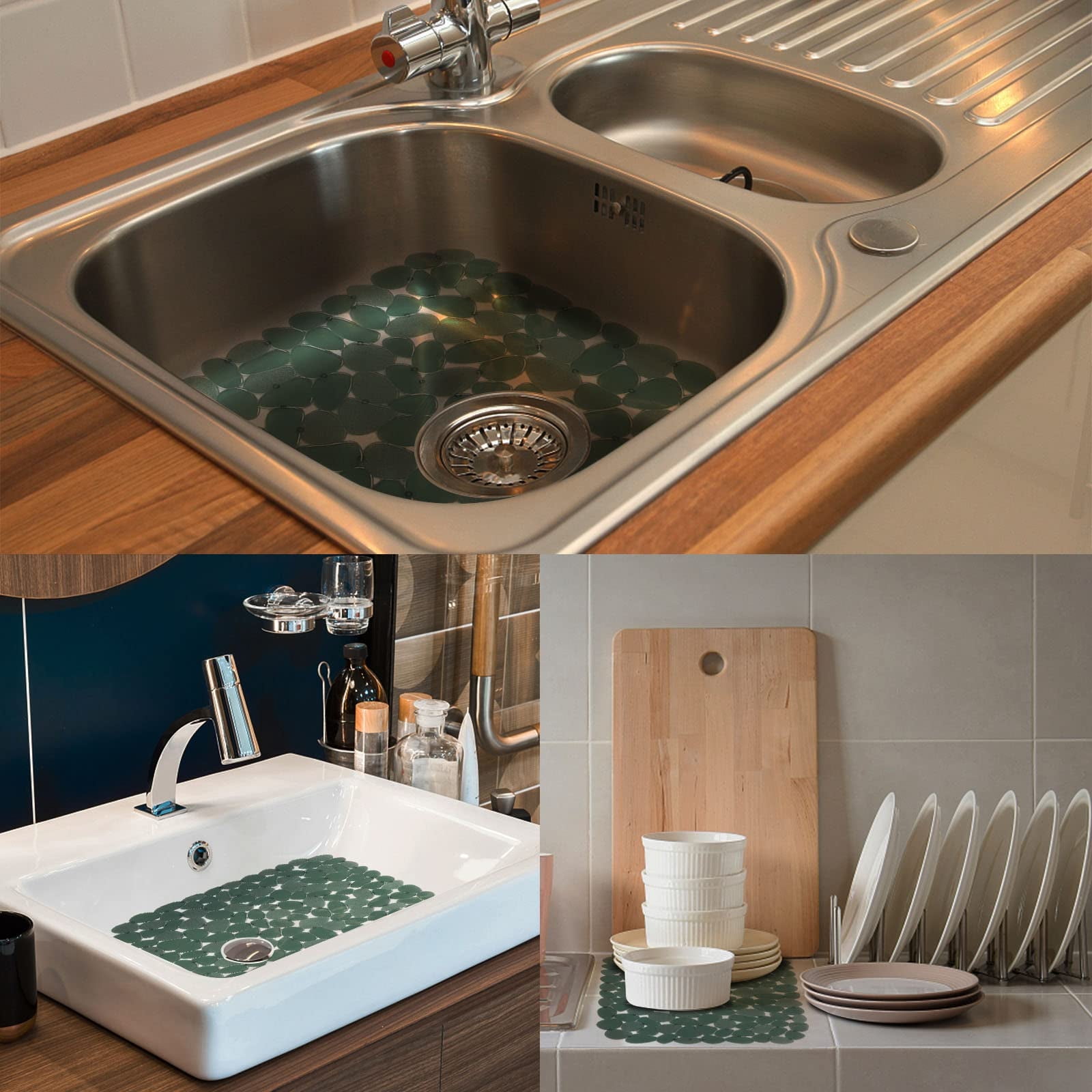 SPOORYYO 1 Pack Sink Mat for Stainless Steel and Porcelain Sinks, PVC ...