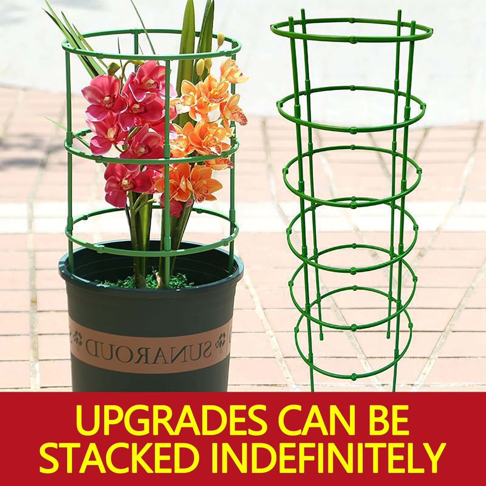 SPOORYYO 10-Pack Plant Support Cages for Climbing Vines & Flowers ...
