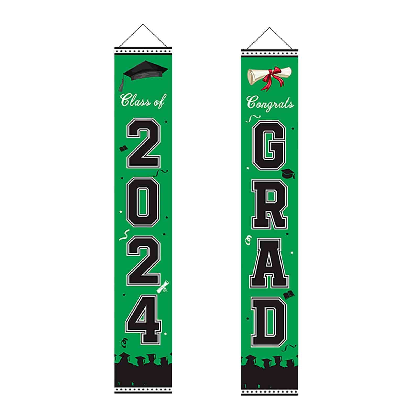 SPOORYYO 2024 Graduation Party Decoration Banner Set - Reusable Dacron ...
