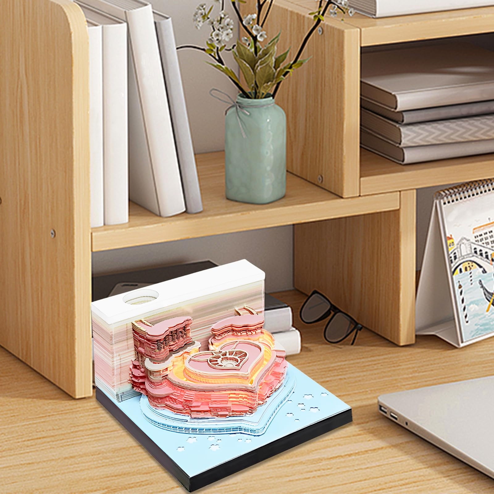 SPOORYYO 3D Notepad with LED Lights and Pen - Creative 2024 Desk ...