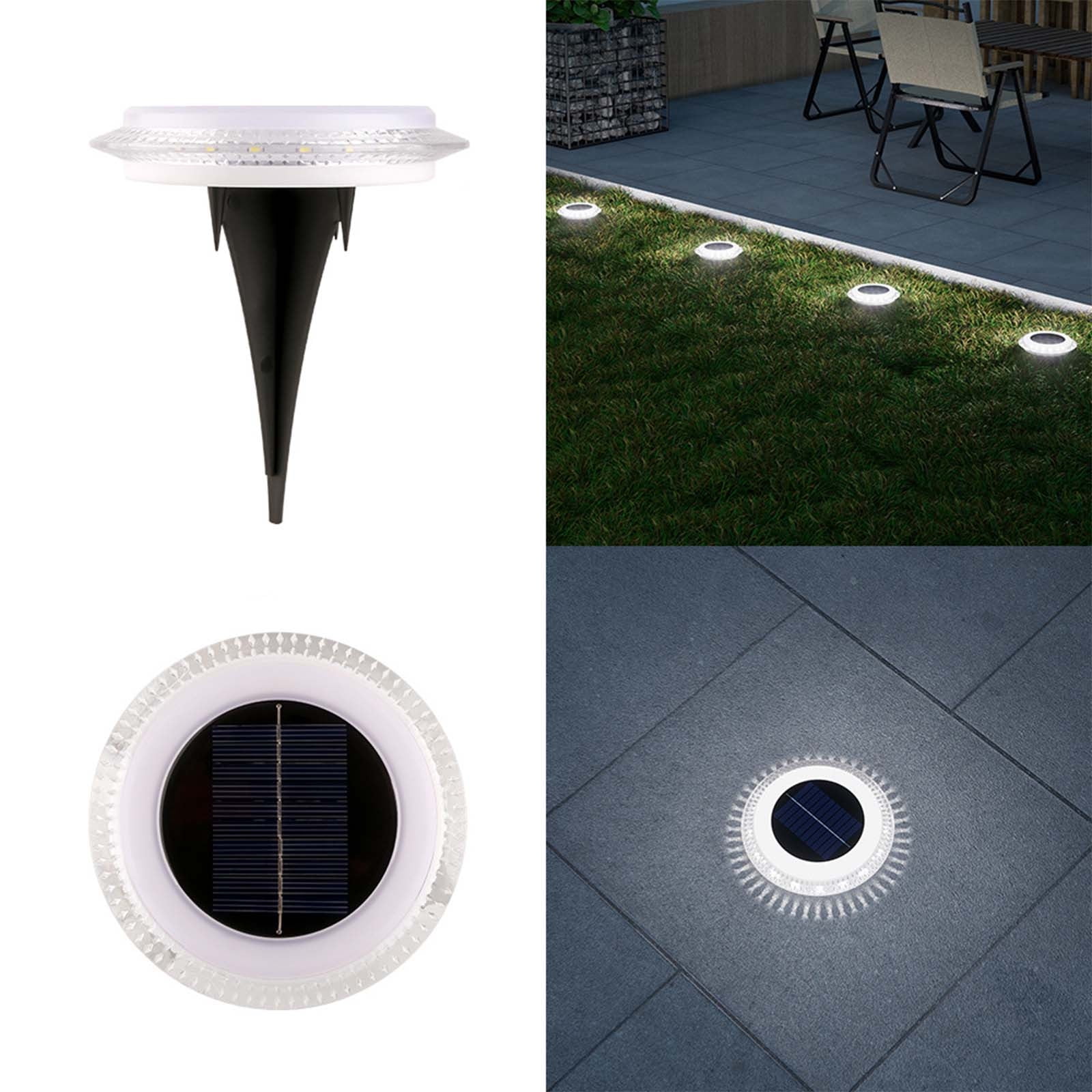 SPOORYYO 4pc Solar Ground Lights Outdoor Waterproof - Garden ...