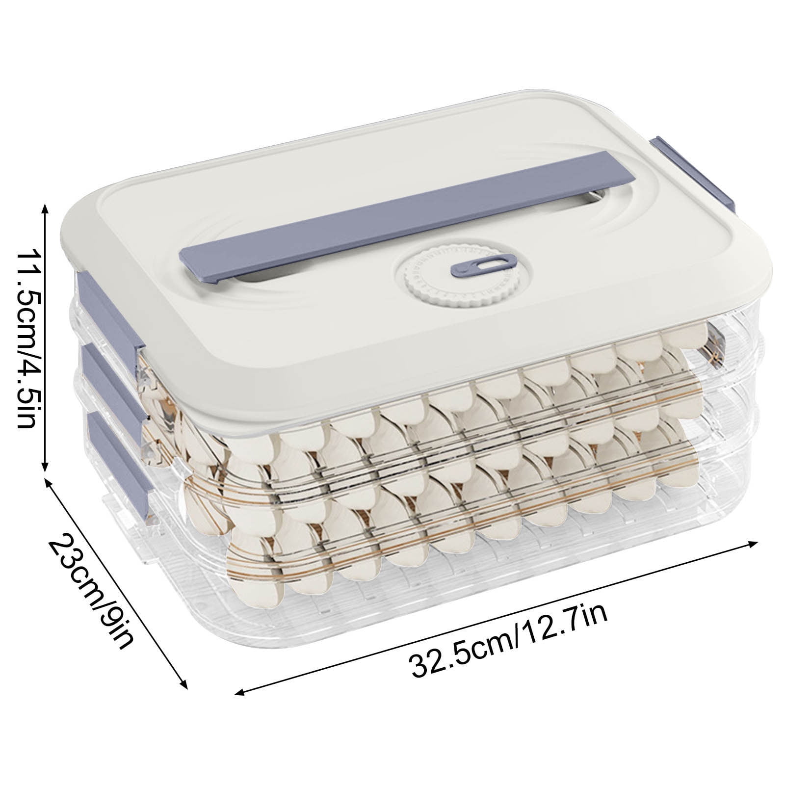 SPOORYYO Airtight Stackable Dumpling Storage Box with Multi-Layer ...