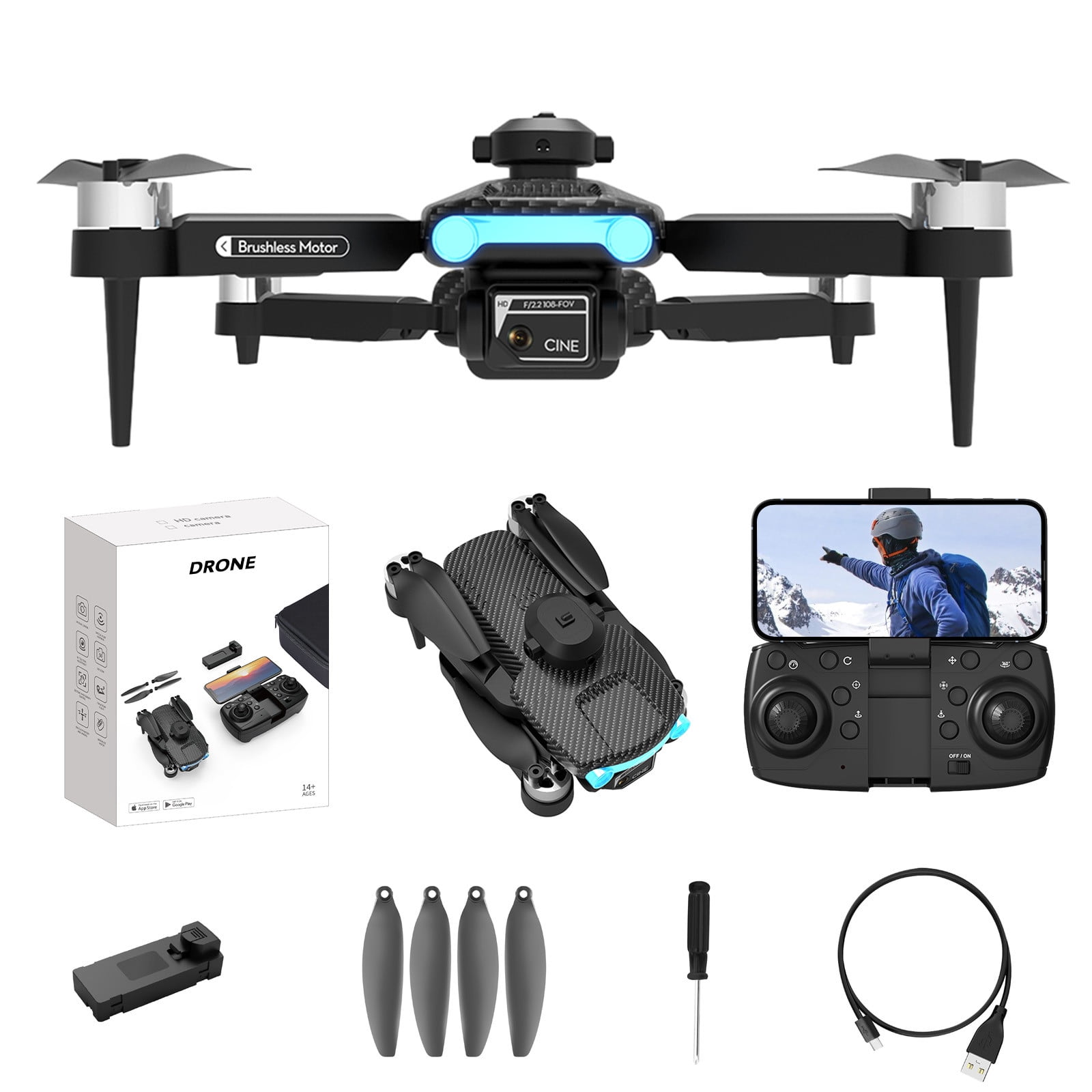 SPOORYYO Camera Folding UAV with 4K HD Aerial Photography, Brushless ...