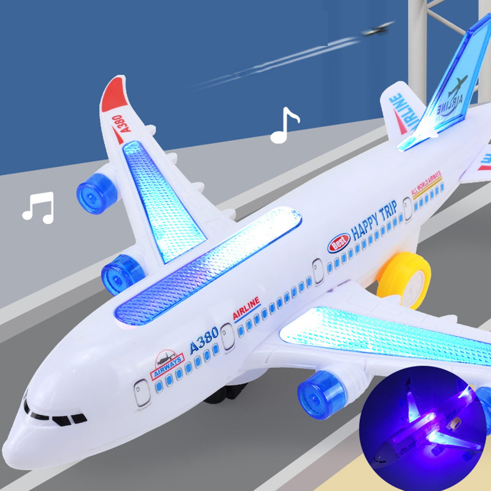 SPOORYYO Children's Airbus Model Toy Plane with Lights and Music ...