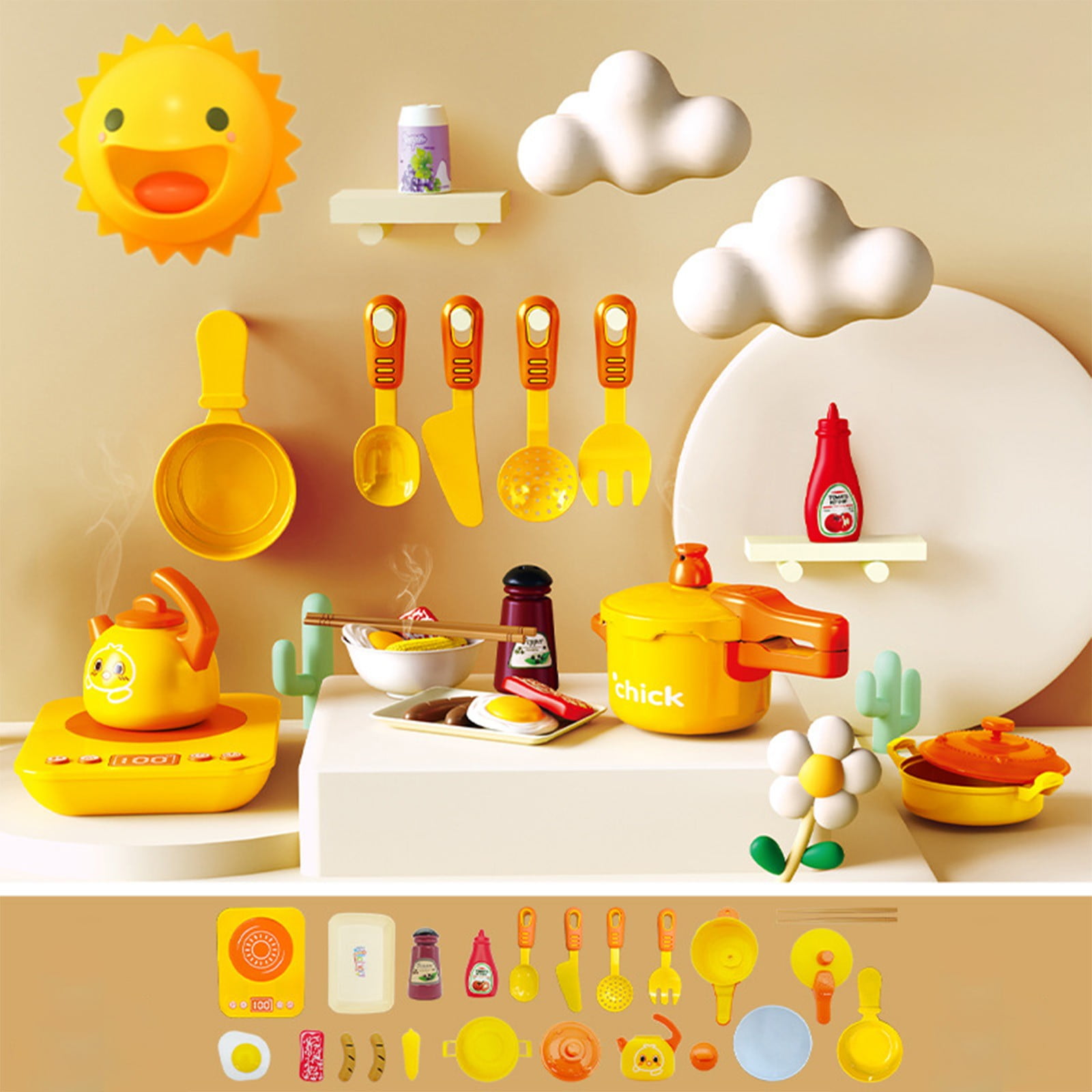 SPOORYYO Children's Play Kitchen Toy Set - 2Pcs Cooking Utensils ...