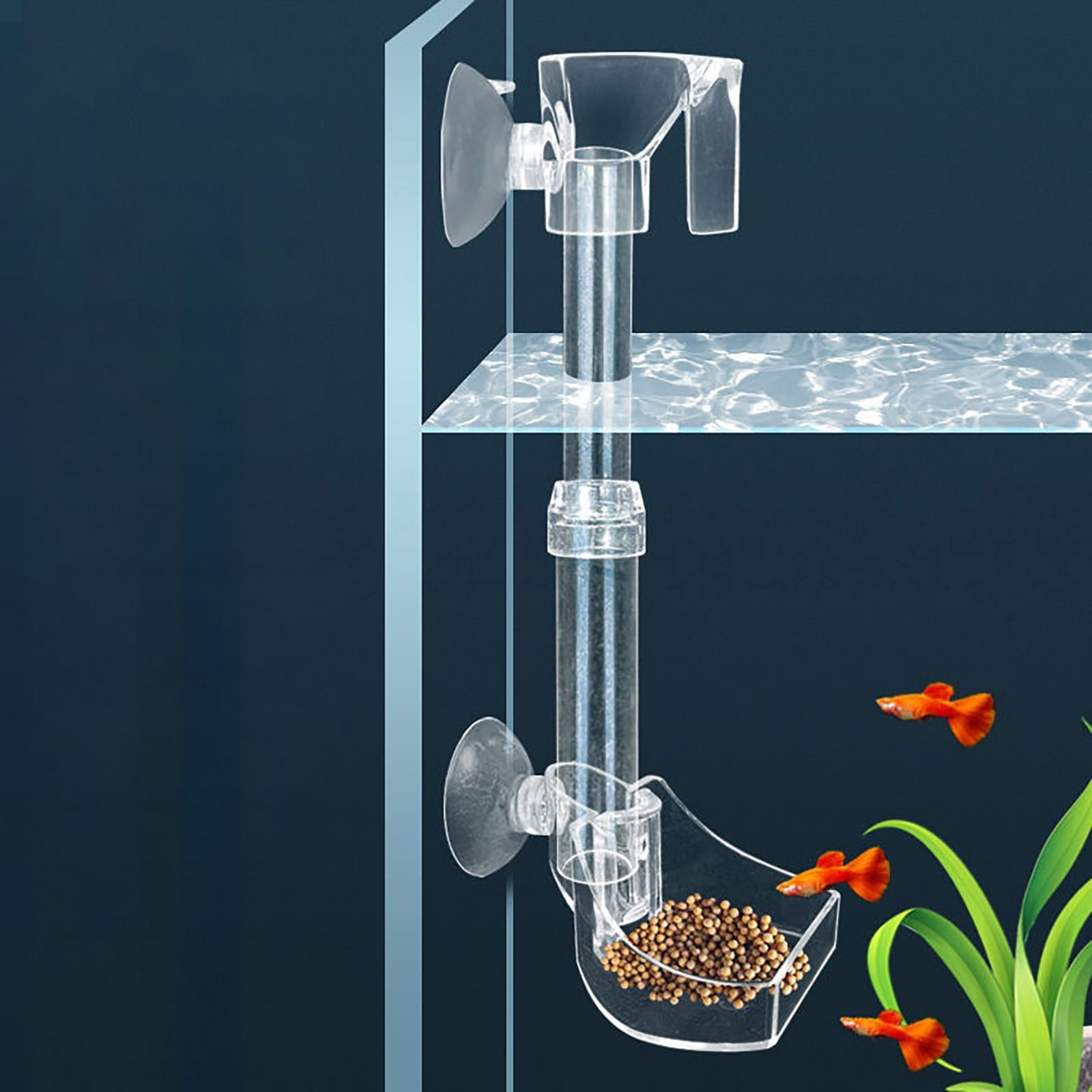 SPOORYYO Clear Feeder Tube and Dish Prevents Food Scattering Aquarium ...