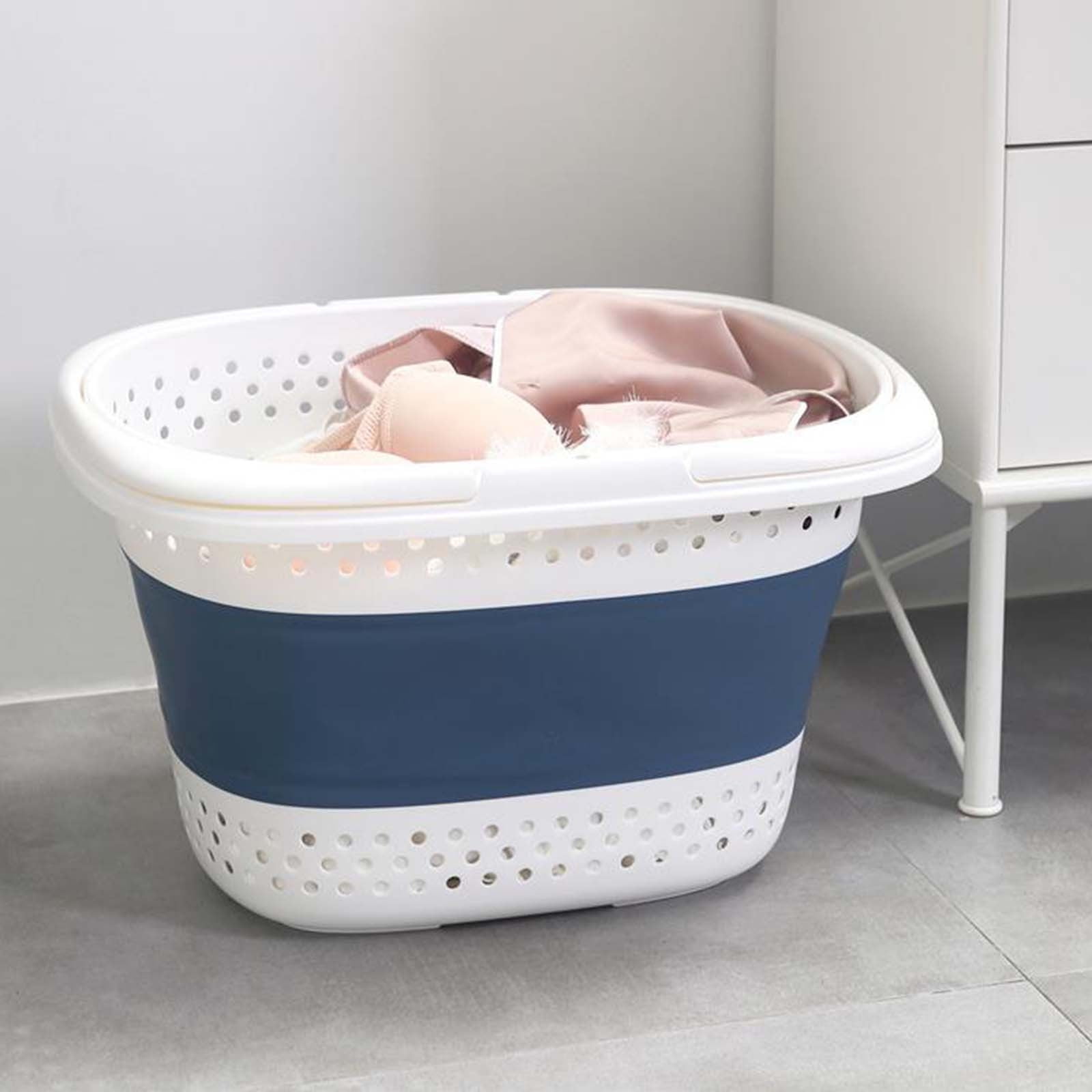 SPOORYYO Collapsible Plastic Laundry Basket,Laundry Basket, Plastic ...
