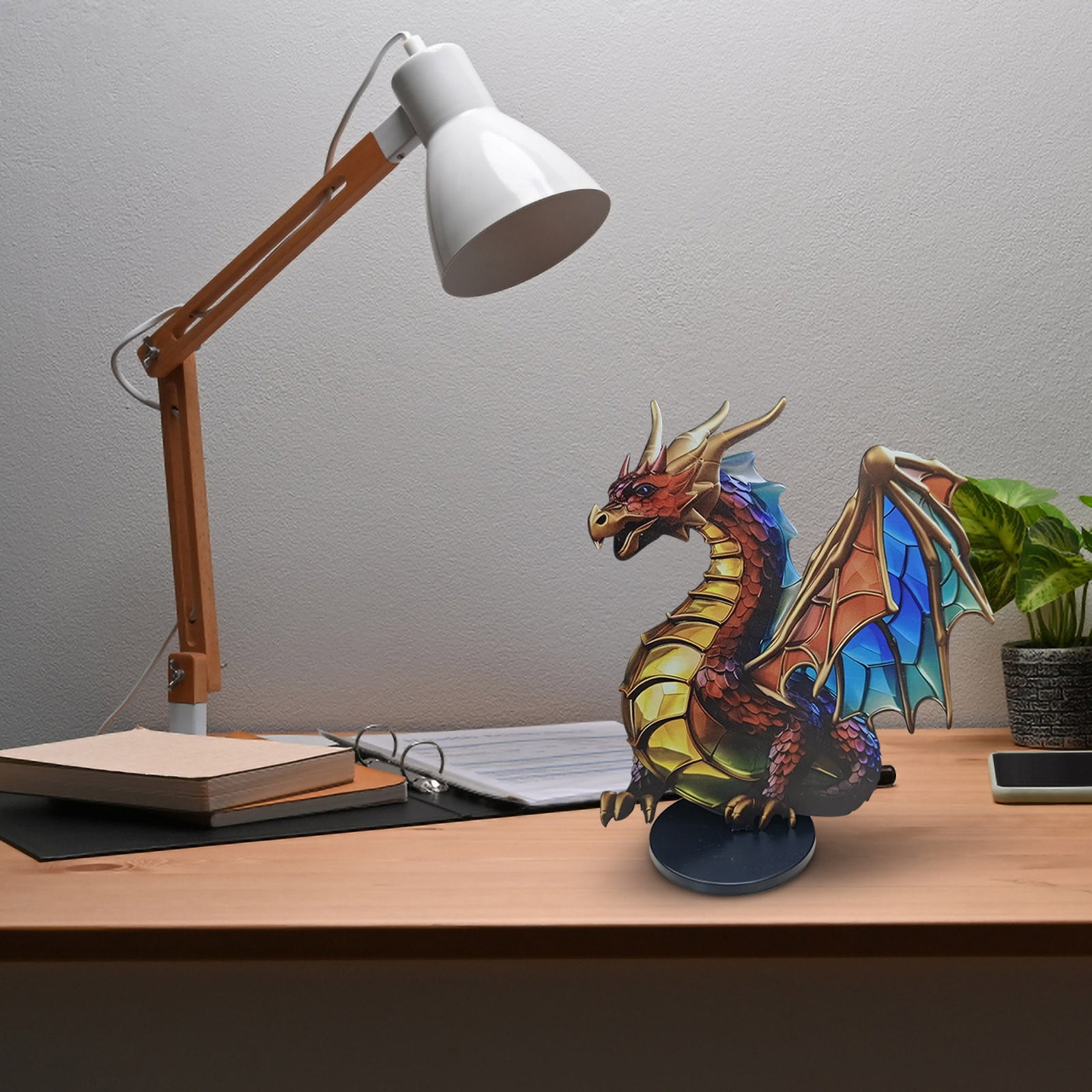 SPOORYYO Colorful Metal Dragon Statue - Graffiti-Style Animal Table Top ...