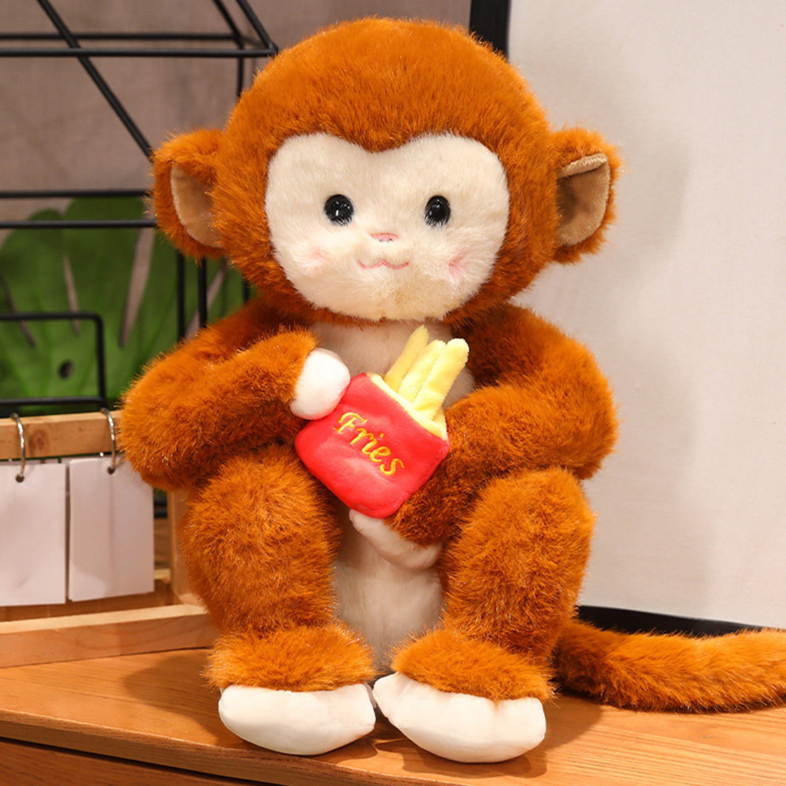 SPOORYYO Cuddling Monkey Doll Plush Toy with French Fries - Soft Cotton ...