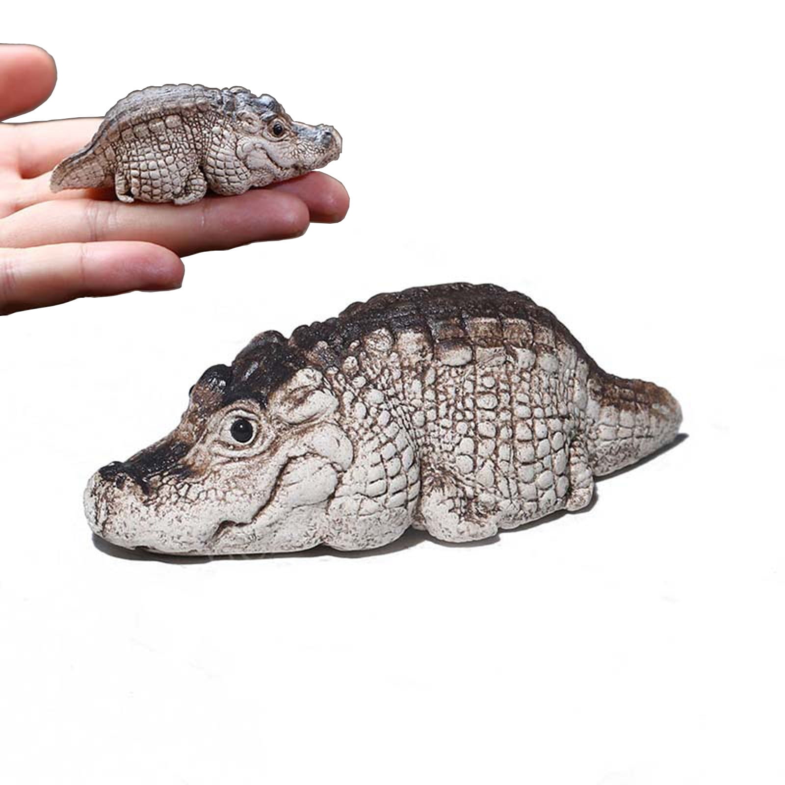 SPOORYYO Cute Alligator Statue - Indoor/Outdoor Mini Animal Figurine ...