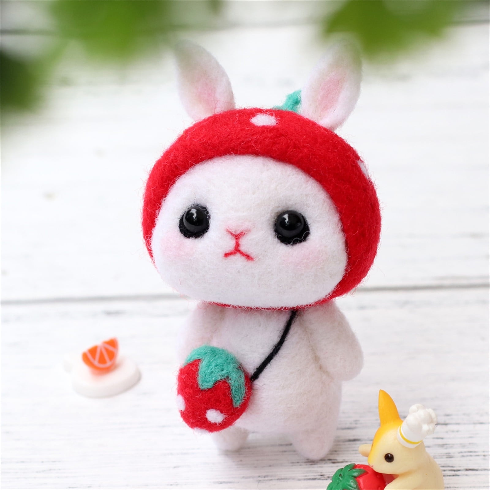 SPOORYYO Cute Rabbit DIY Wool Felt Craft Kit - Handmade Poke Felt Set ...