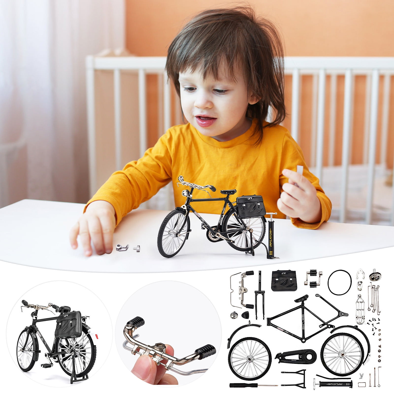SPOORYYO DIY Retro Bicycle Toy Model - Alloy Metal Bike Kit, Realistic ...