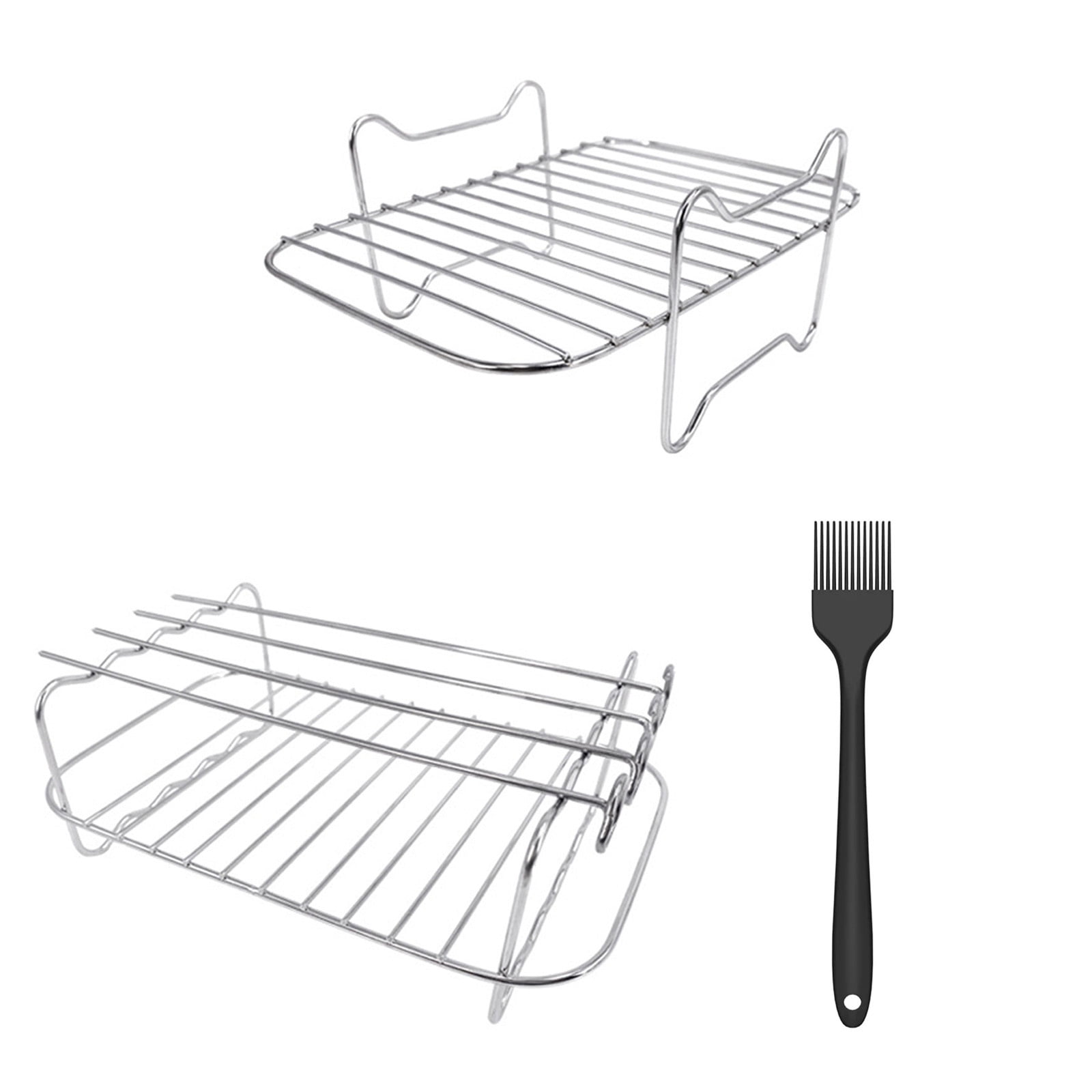 SPOORYYO Double-Layer Air Fryer Rack Accessory for Oven Grilling ...