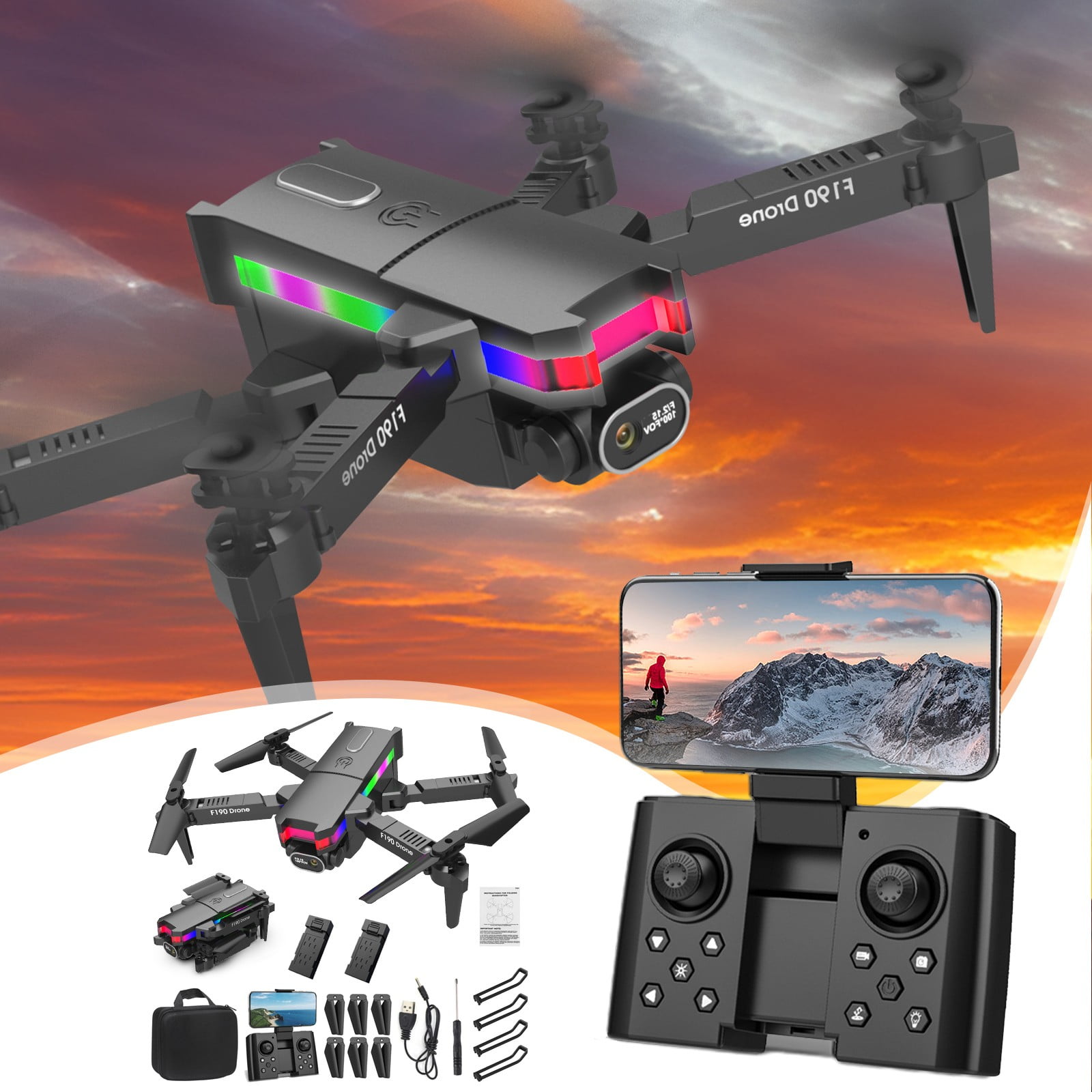 SPOORYYO Drone with Daul 4k HD Fpv Camera Remote Control Great Toys ...
