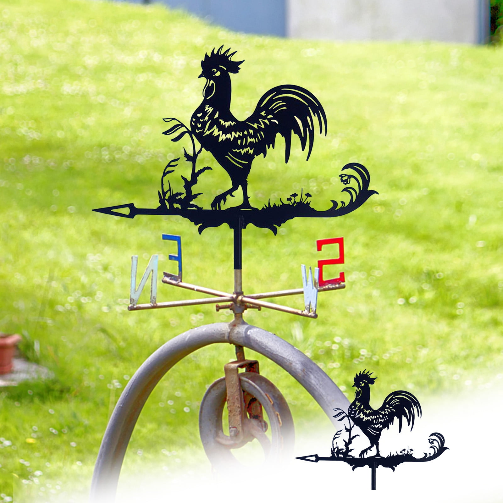 SPOORYYO European Style Iron Rooster Weathervane - Outdoor Decorative ...