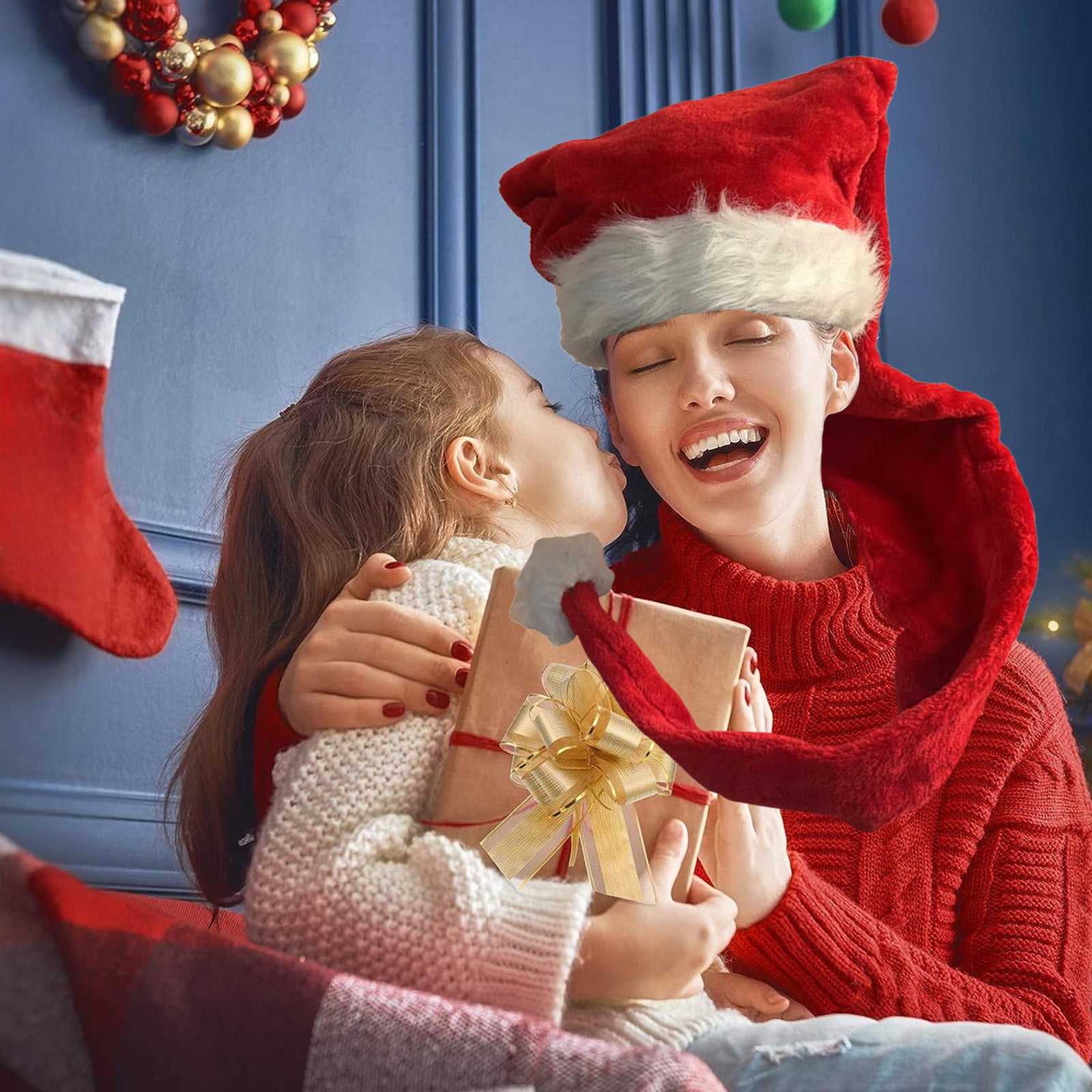 SPOORYYO Extra Long Santa Hat for Adults, 45in Christmas Hat, Novelty ...