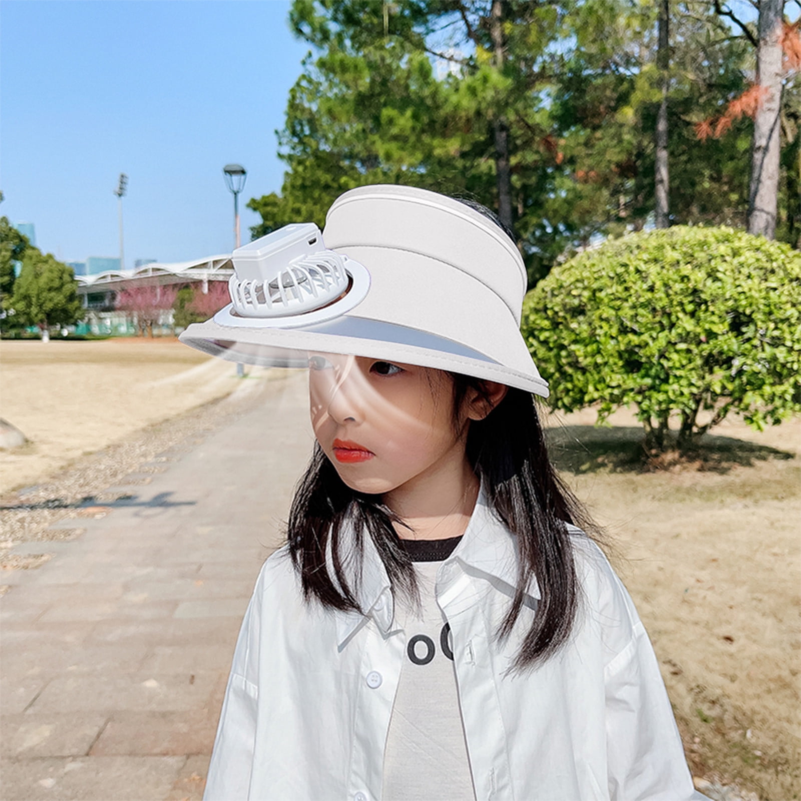 SPOORYYO Fan Visor Sun Hats Fan, 3-Speed Cooling Hat USB Fan Hat, Large Area Sun Protection ...